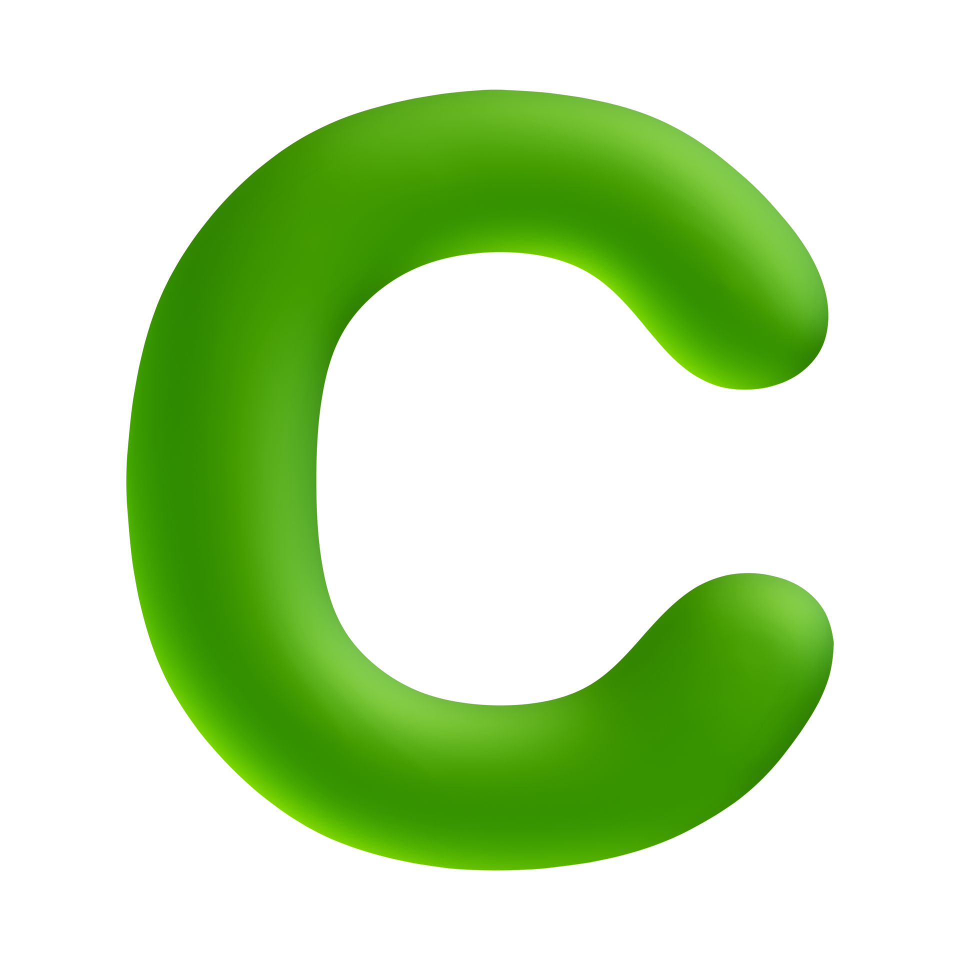 Alphabet Lettre C Vert 3d Rendre 19776137 PNG