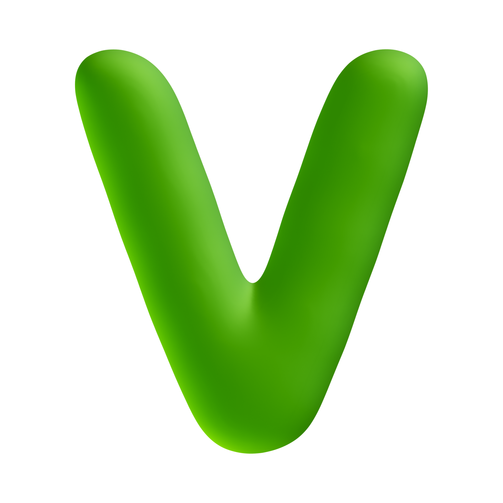 Alphabet letter v green 3d render 19776139 PNG