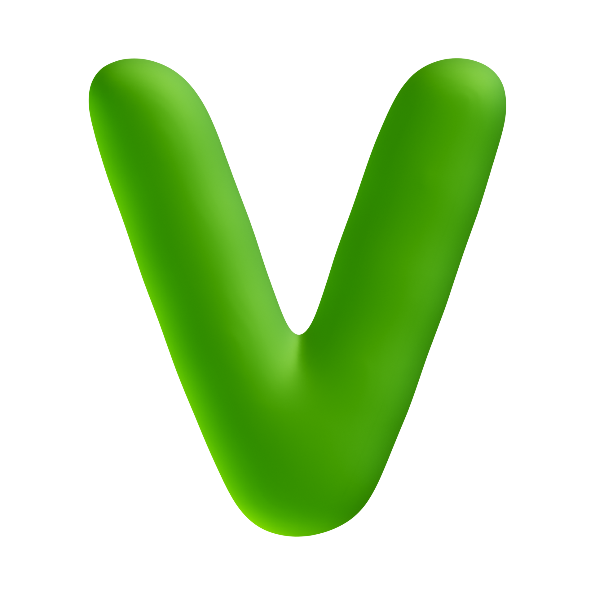 Alphabet letter v green 3d render 19776139 PNG