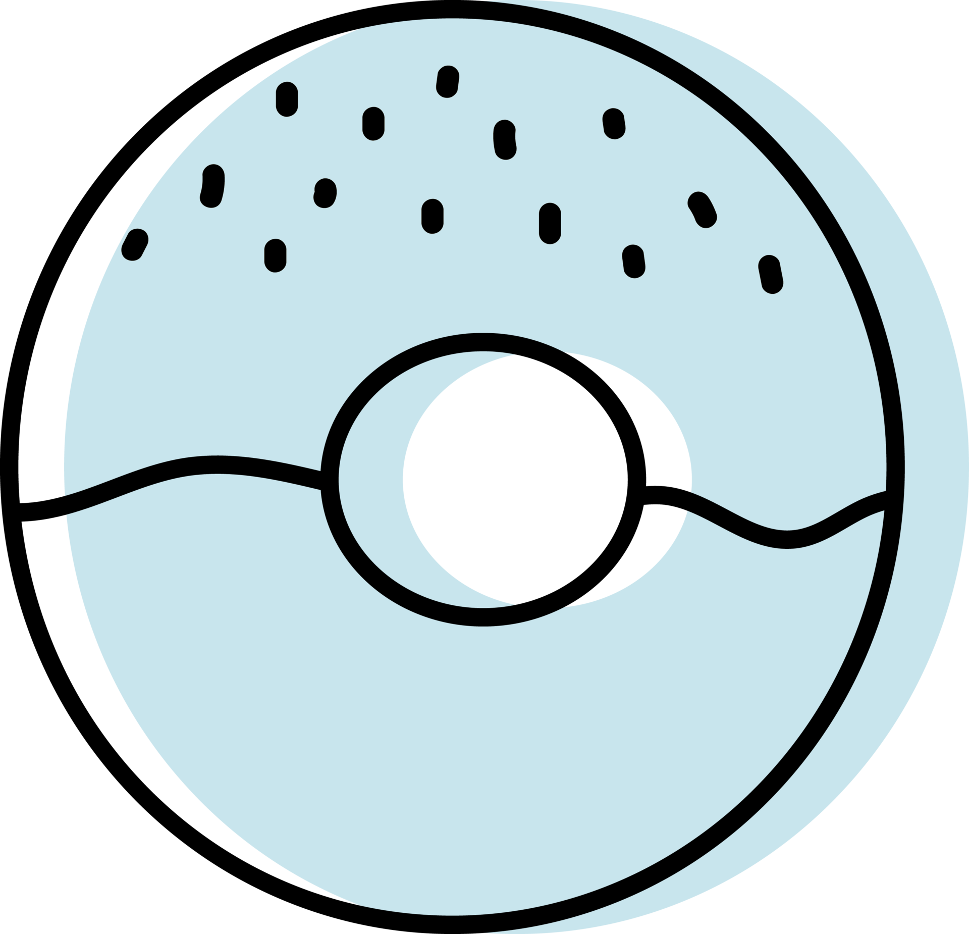 Donut Icon Blue Color And Thin Black Line Fast Food Icon 19782343 Png