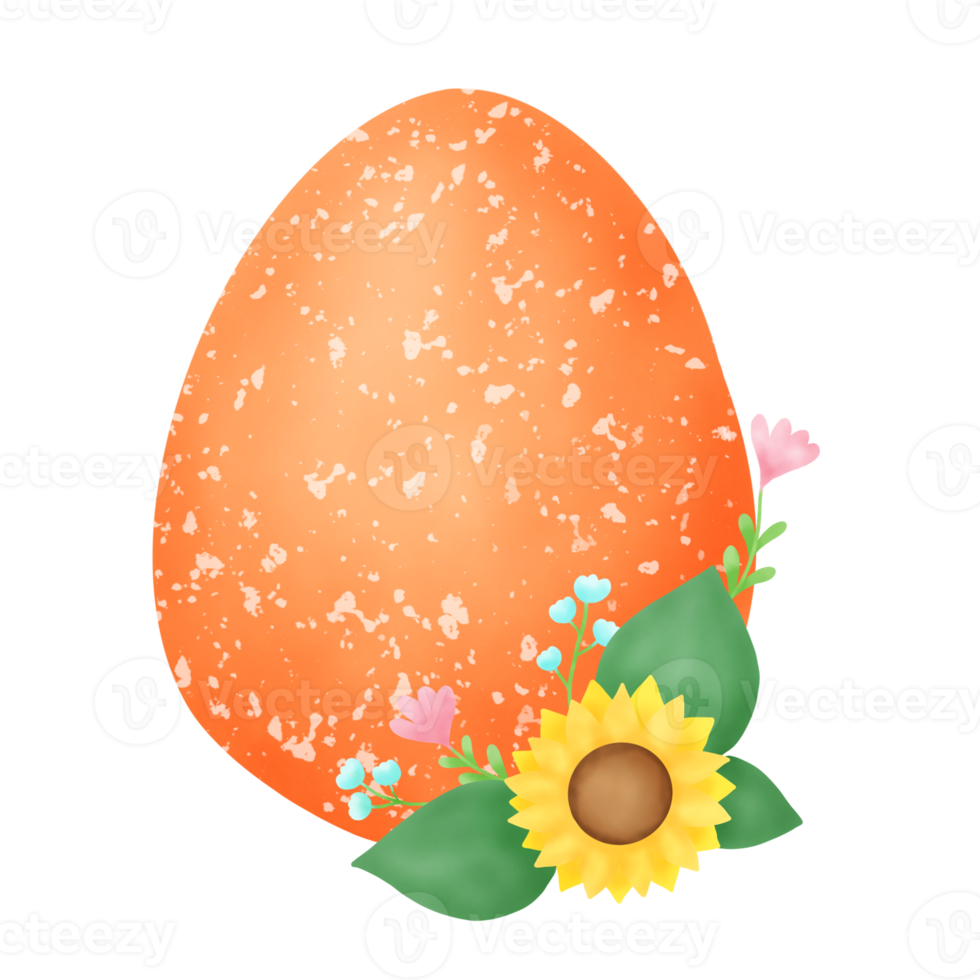 Watercolor Easter Eggs with flowers. 19782819 PNG