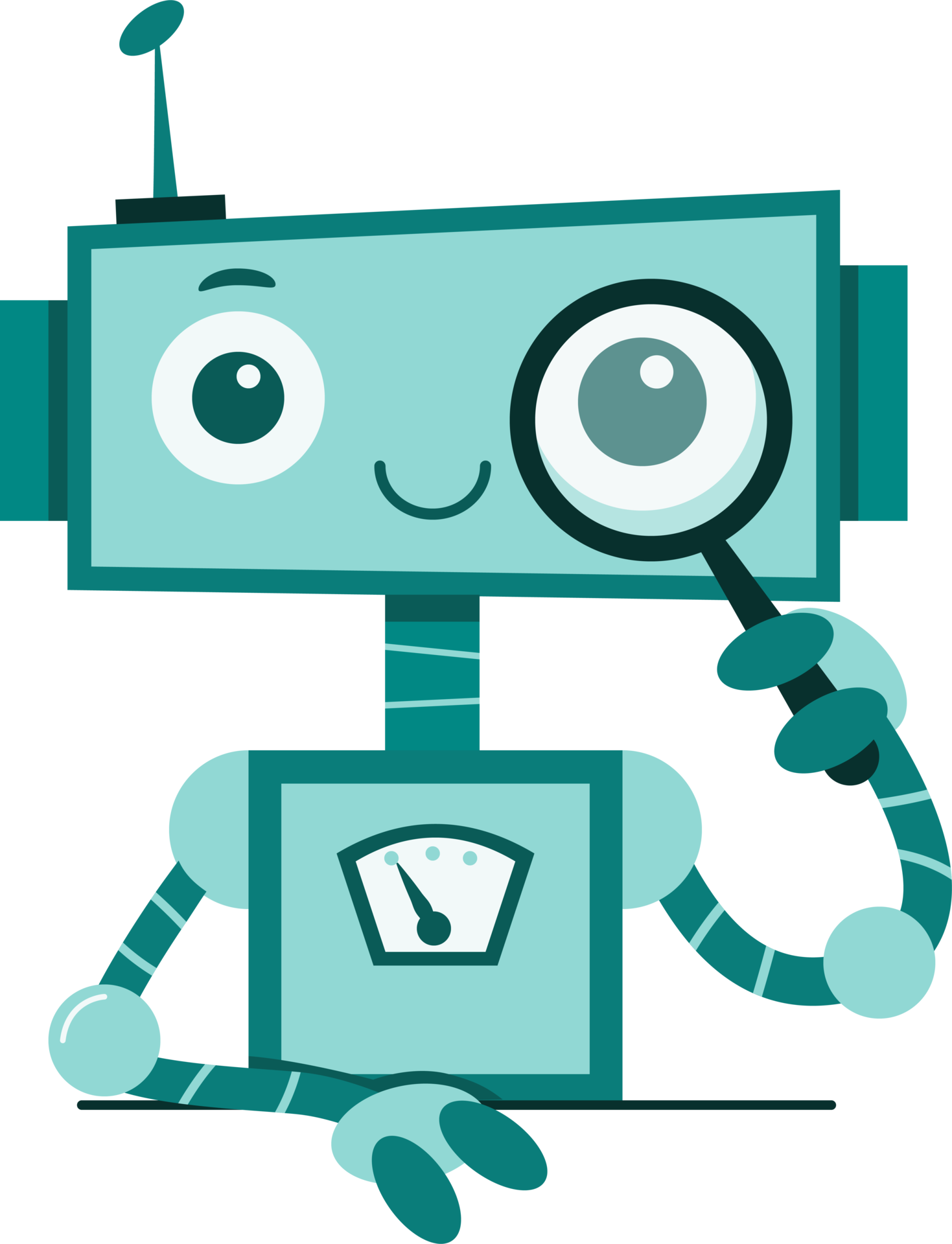 Free Smiling Cute Robot Chat Bot Support Service Character 19786727