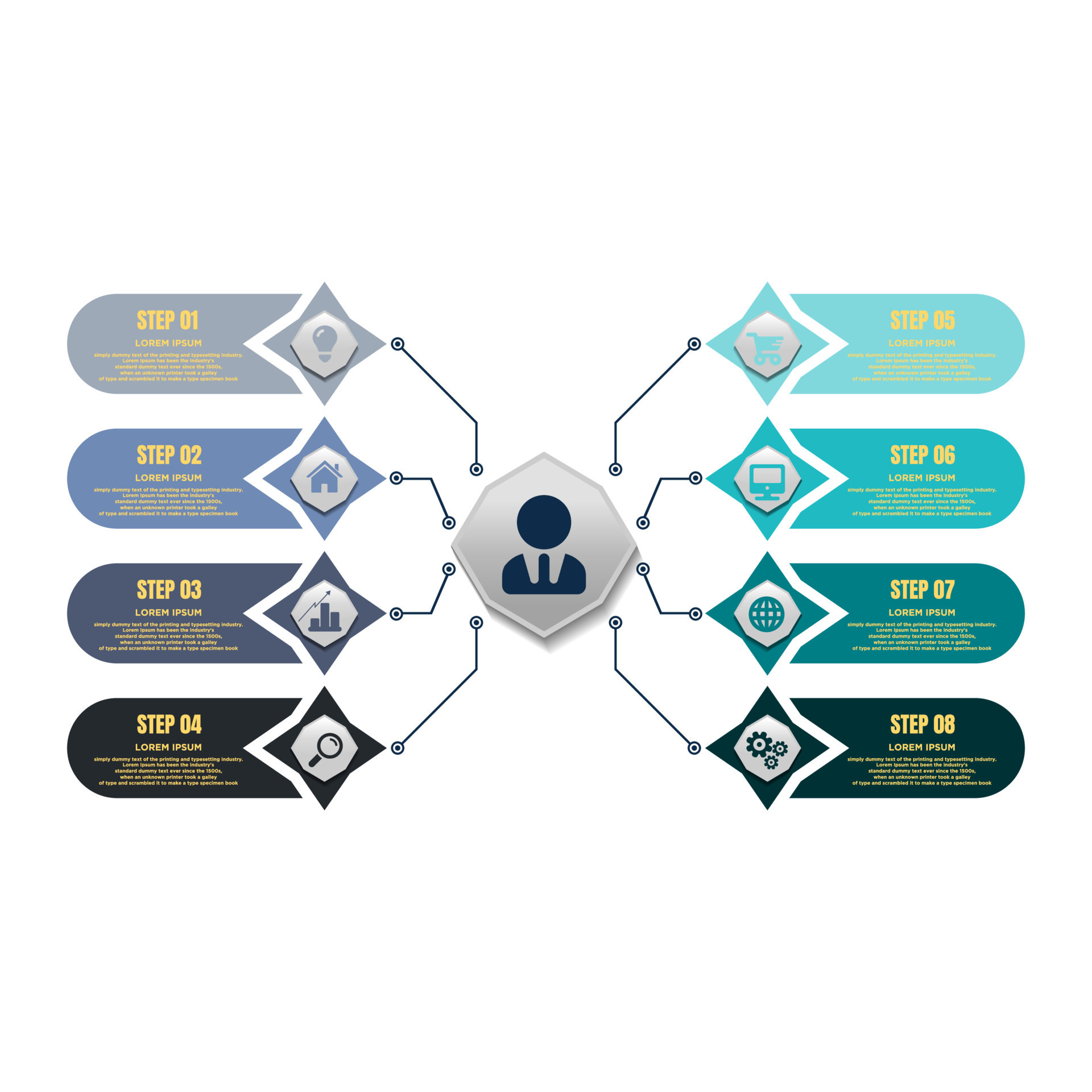 Business Data Visualization Process Chart Abstract Elements Of Graph Diagram With Steps