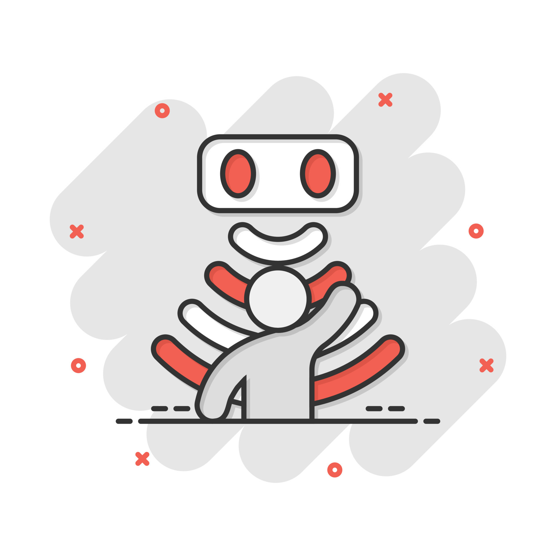 Motion Sensor Icon In Comic Style Sensor Waves With Man Vector Cartoon