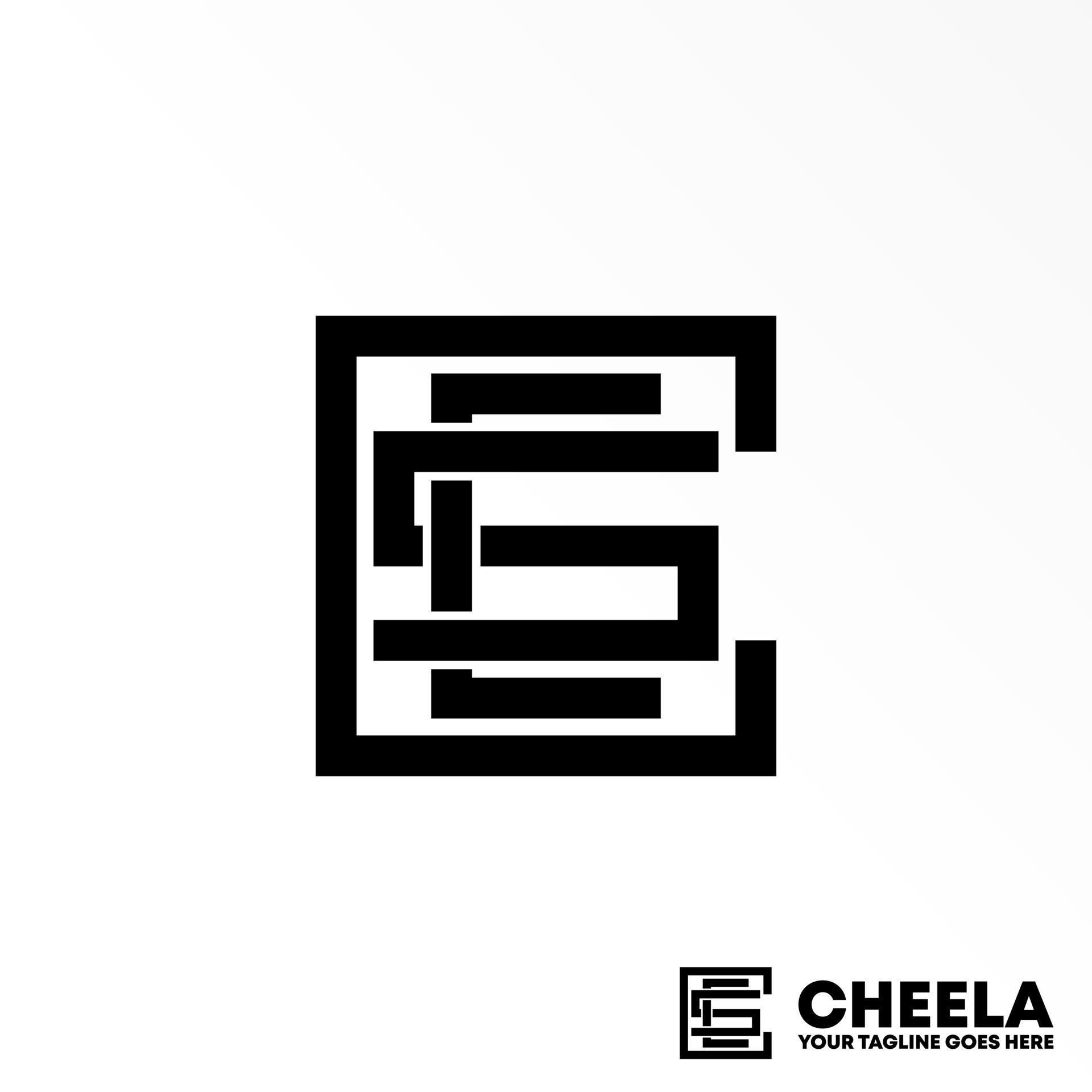 Letter or word CCS font in line or flip Square image graphic icon logo ...