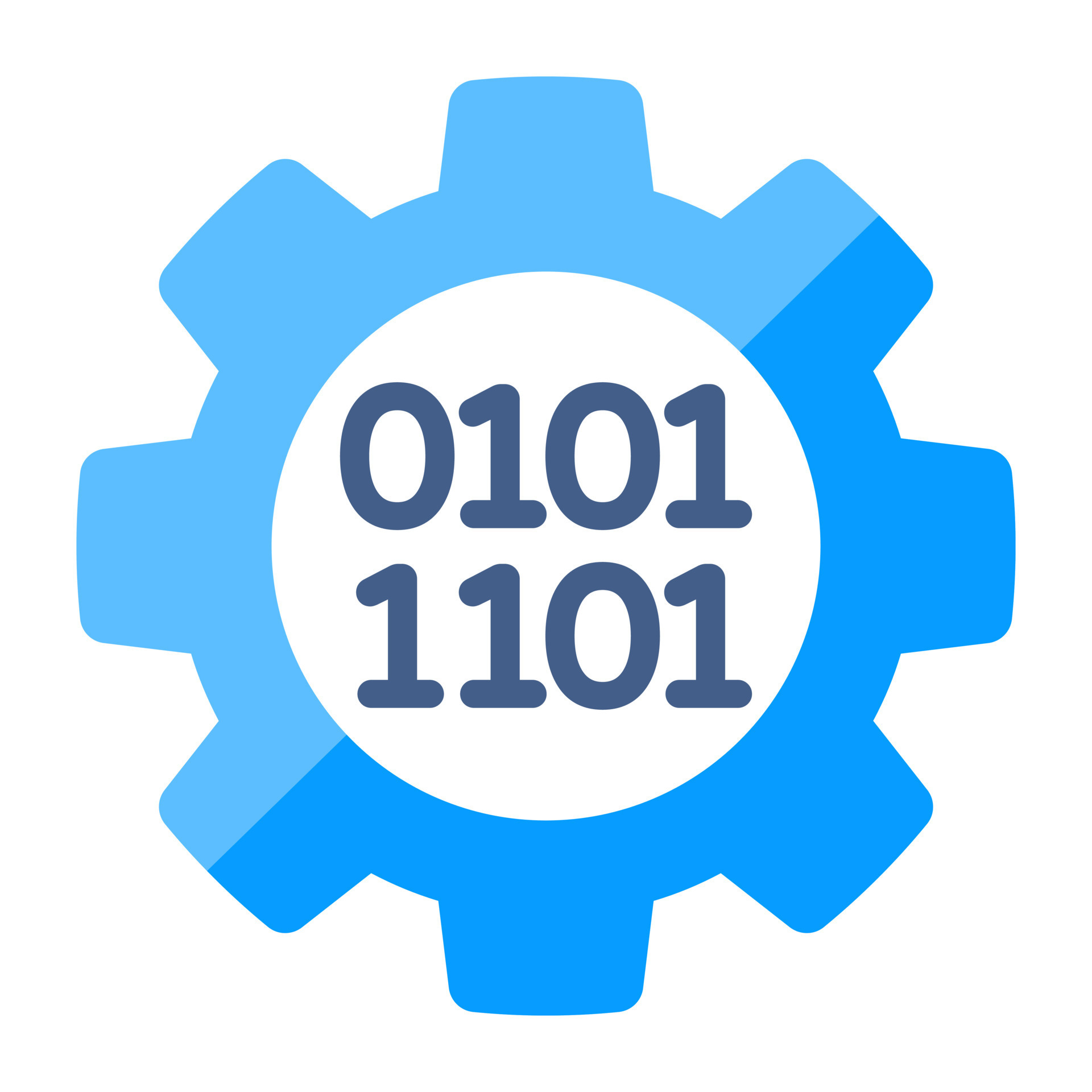 Icon of binary setting in flat design isolated on white background ...