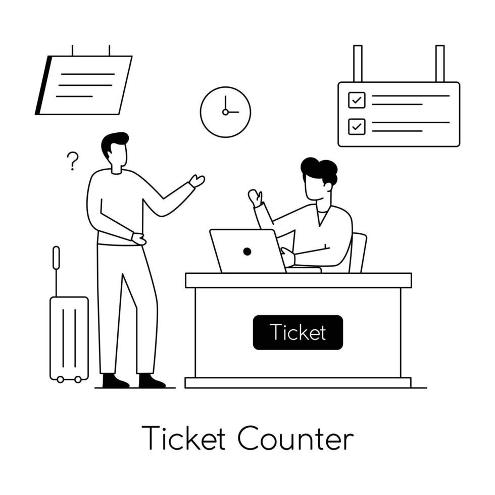 Trendy Ticket Counter 19803197 Vector Art at Vecteezy