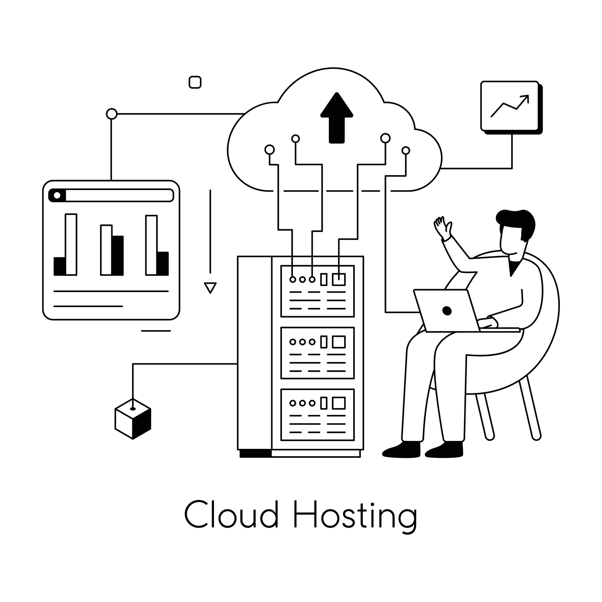 Trendy Cloud Hosting 19803229 Vector Art At Vecteezy