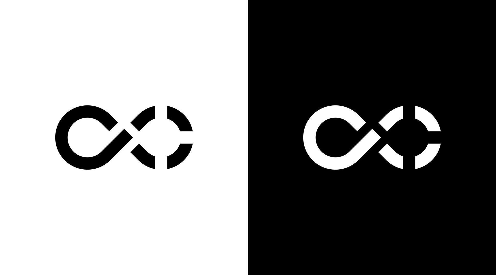 infinity loop logo vector monogram black and white icon illustration ...