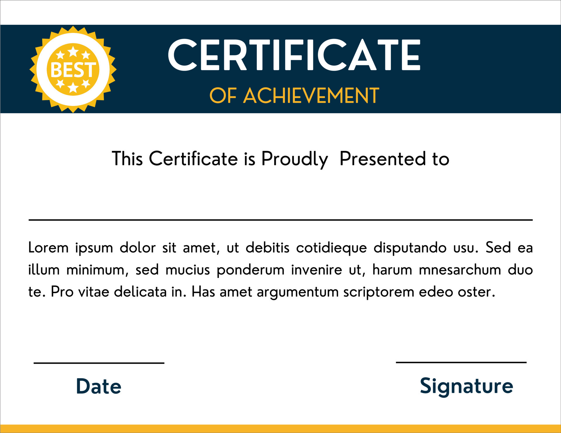 Certificate of Achievement 19814329 Vector Art at Vecteezy