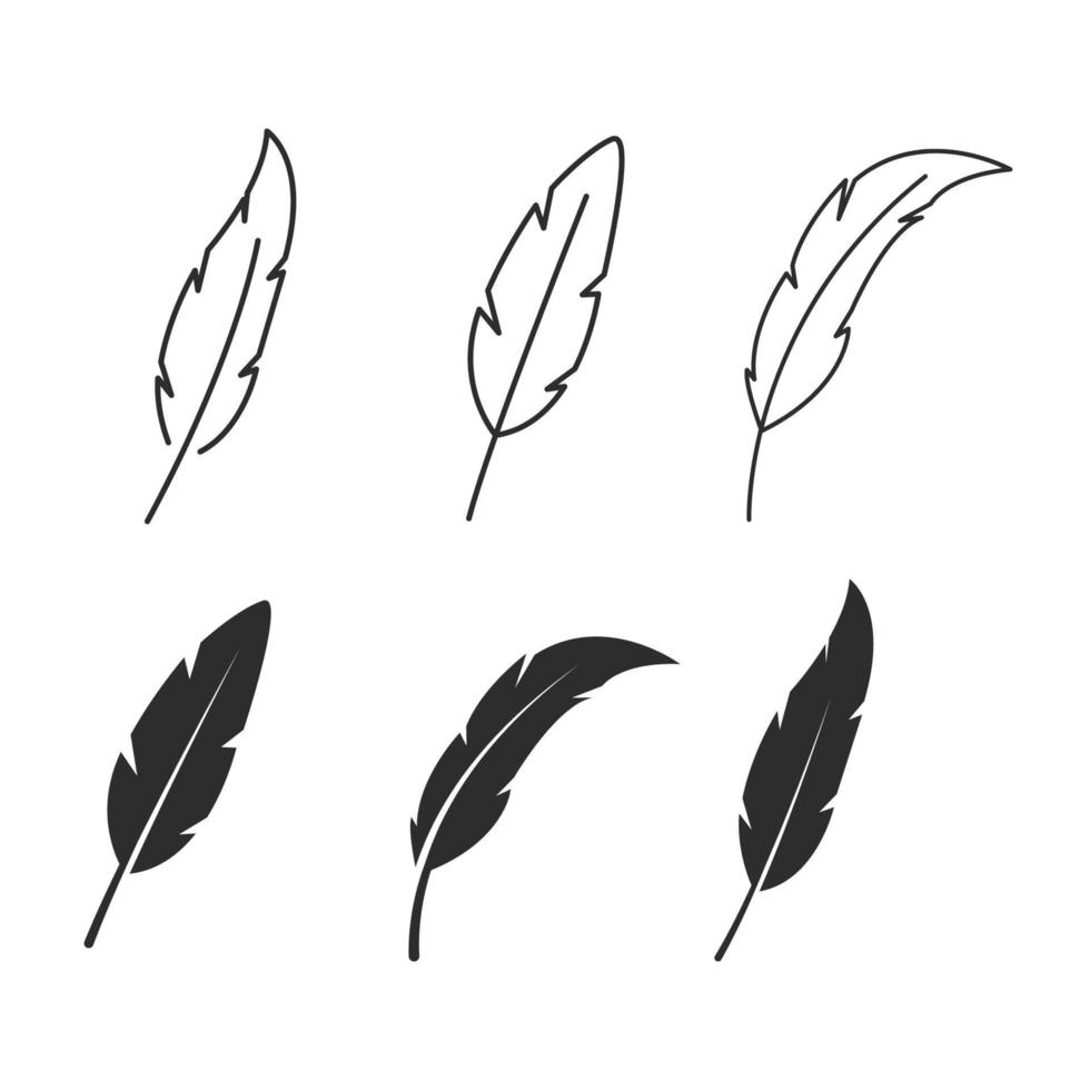 feather icon set vector design illustration element 19815810 Vector Art ...