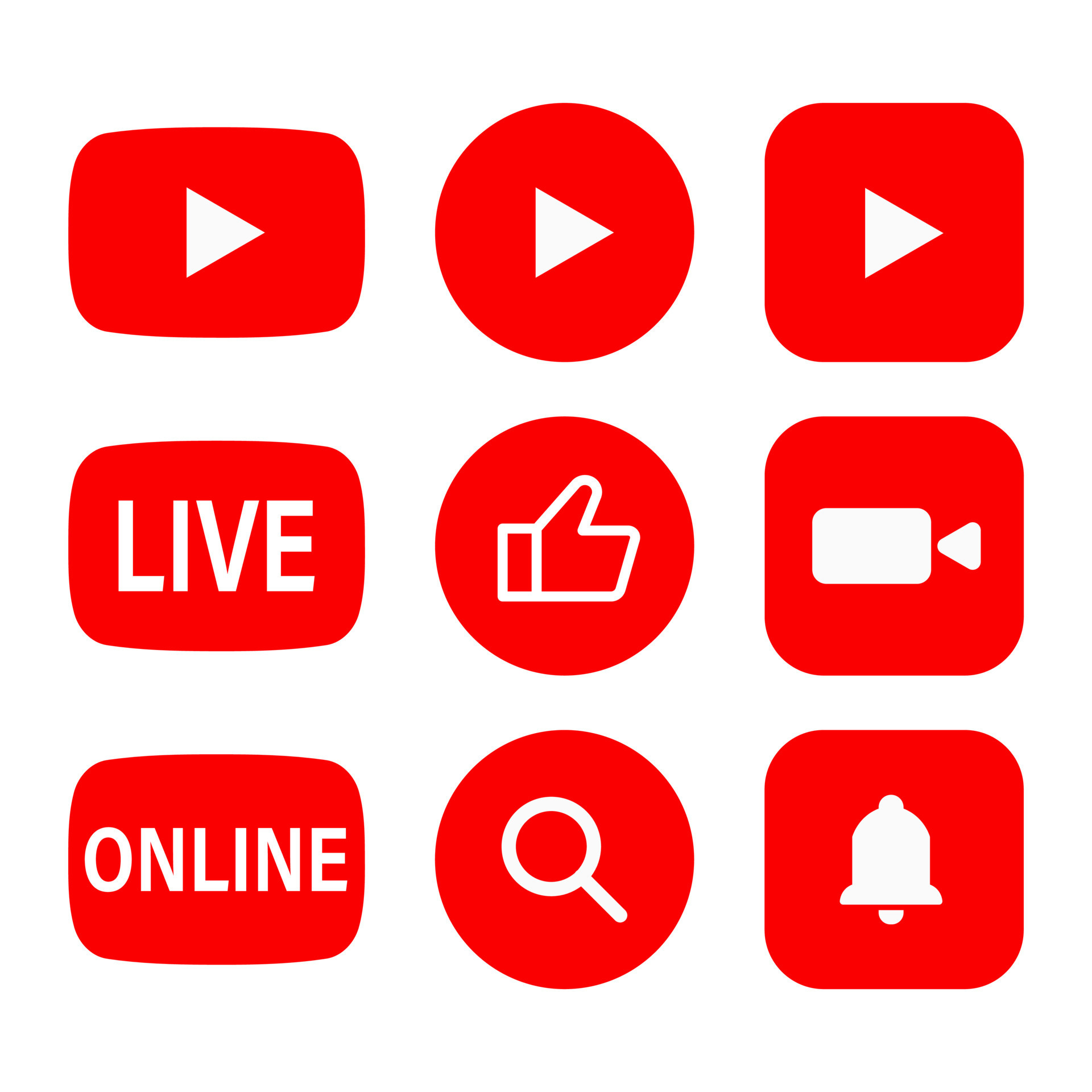 Set Of Play Buttons For Video And Music Icons For App Web Or Program 19816392 Vector Art At