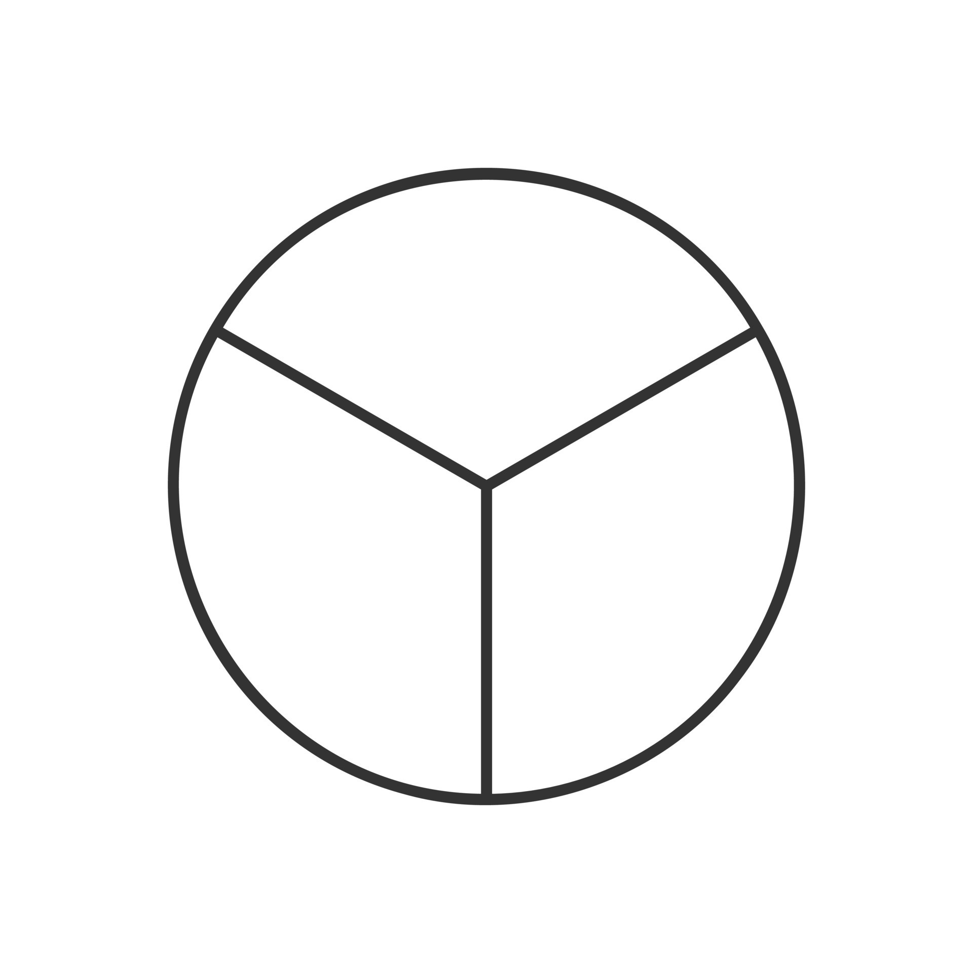 Circle divided in 3 segments. Pie or pizza round shape cut in three ... Circle divided in 3 segments. Pie or pizza round shape cut in three ...
