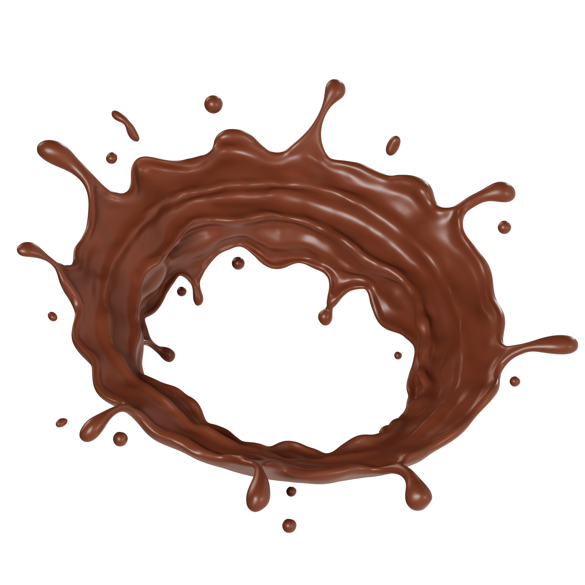 Chocolate Isolado Salpicos Ondas Círculo 3d Render Ilustração 19817520 Png