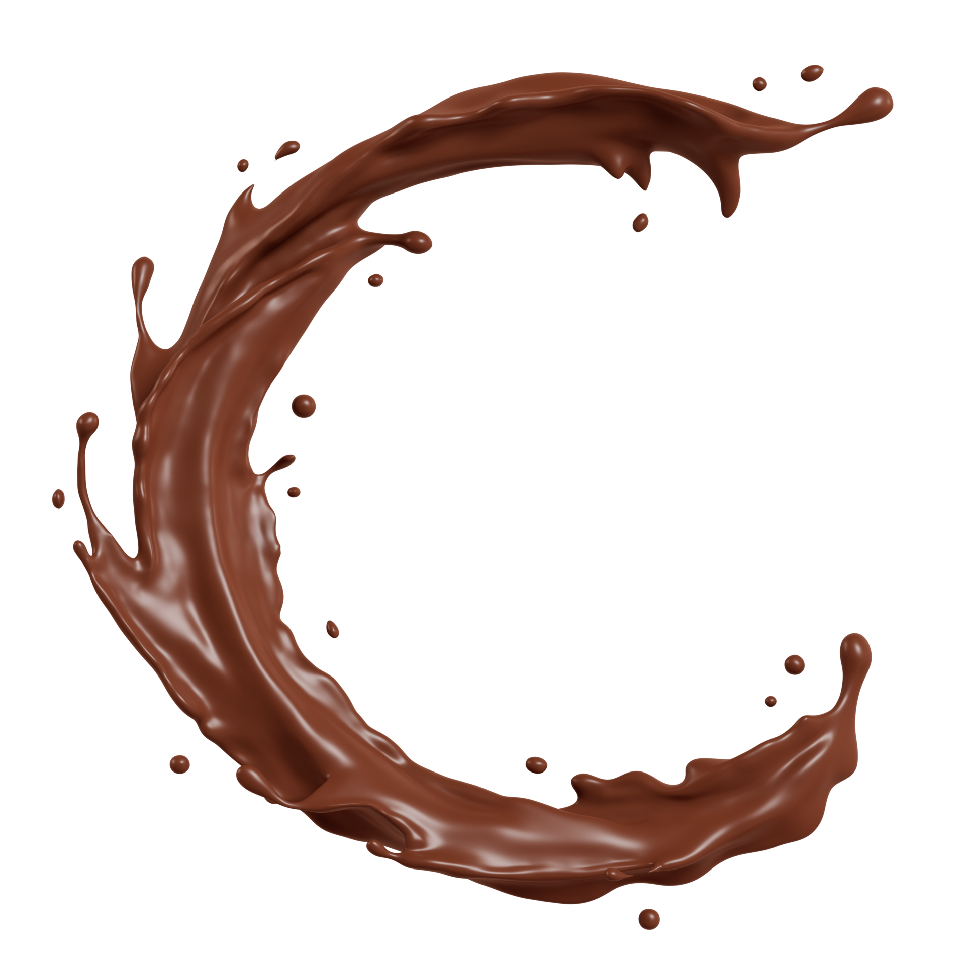 Chocolate Isolated Splashes Wave 3d Render Illustration 19817522 Png