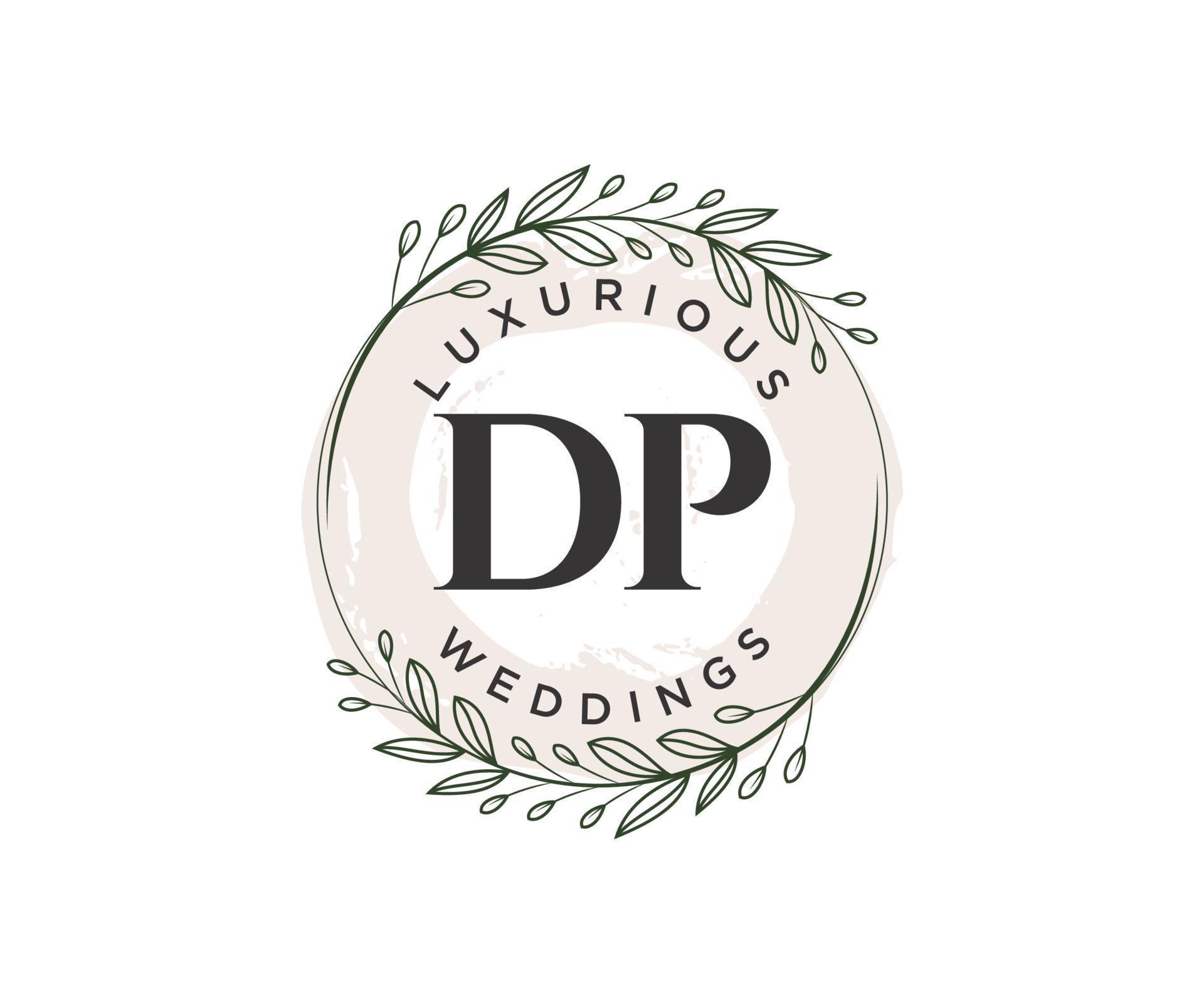 DP Initials letter Wedding monogram logos template, hand drawn modern minimalistic and floral ...