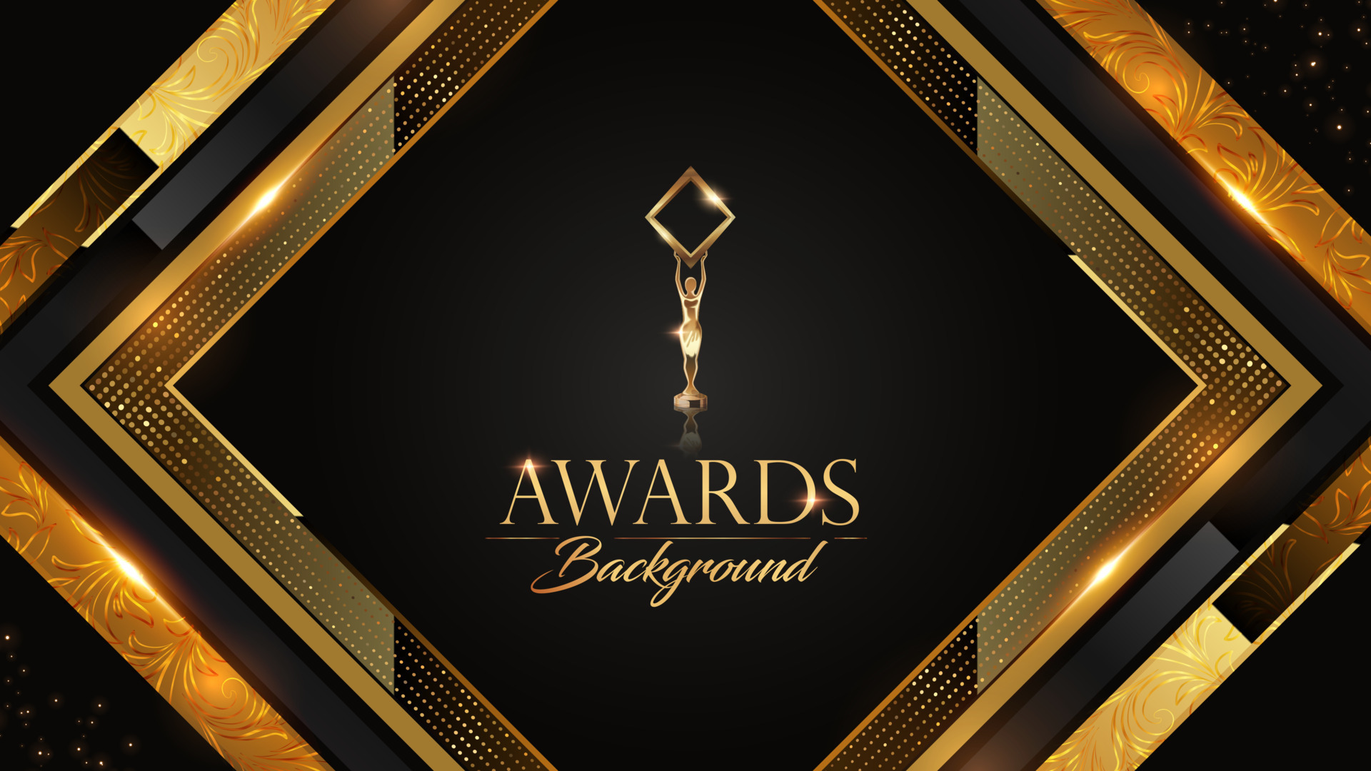 Black and Gold Luxury Background. Modern Abstract Template. Golden Award Background Design ...