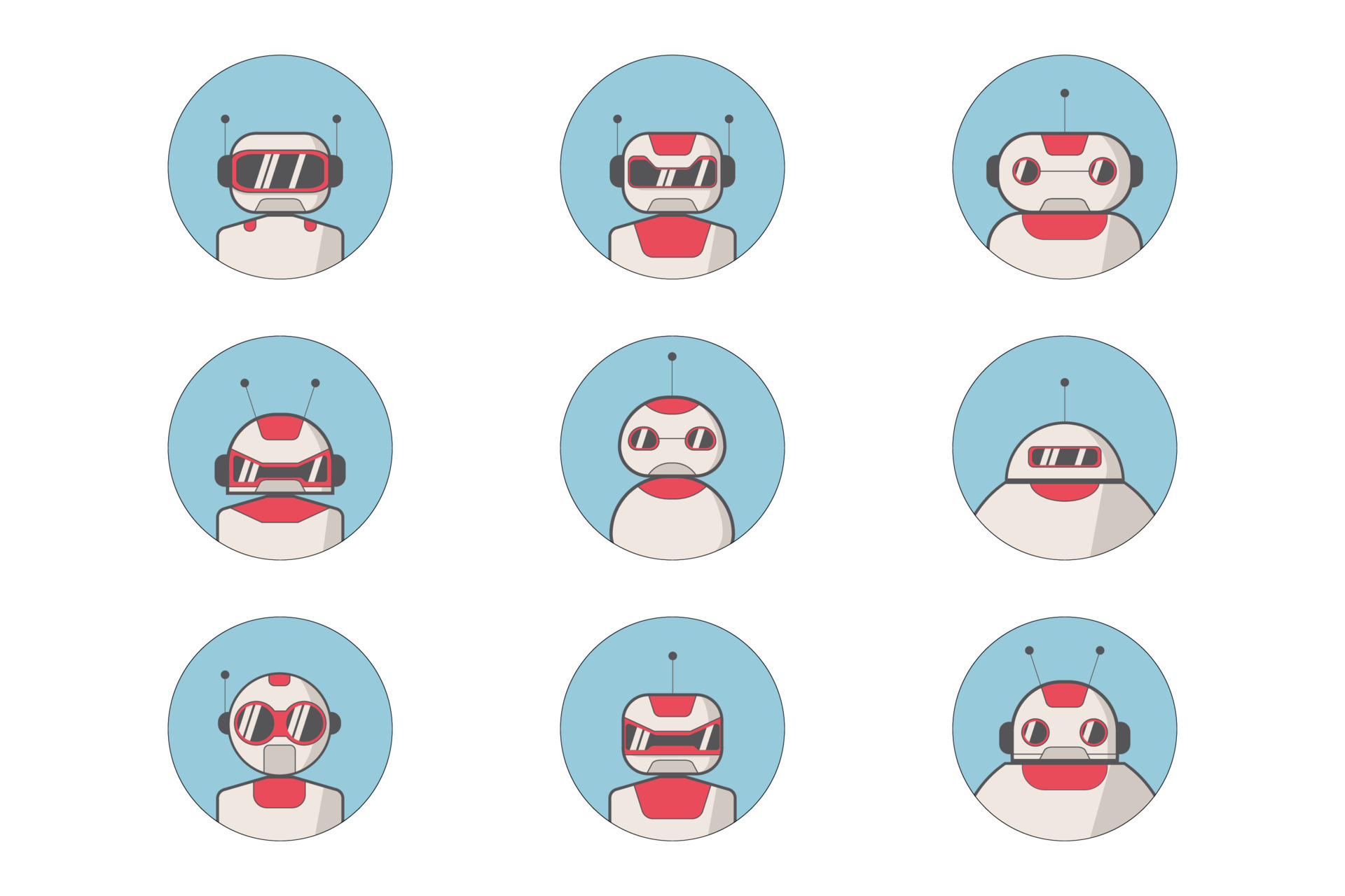 set of Ai artificial intelligence technology hi tech business icon ...