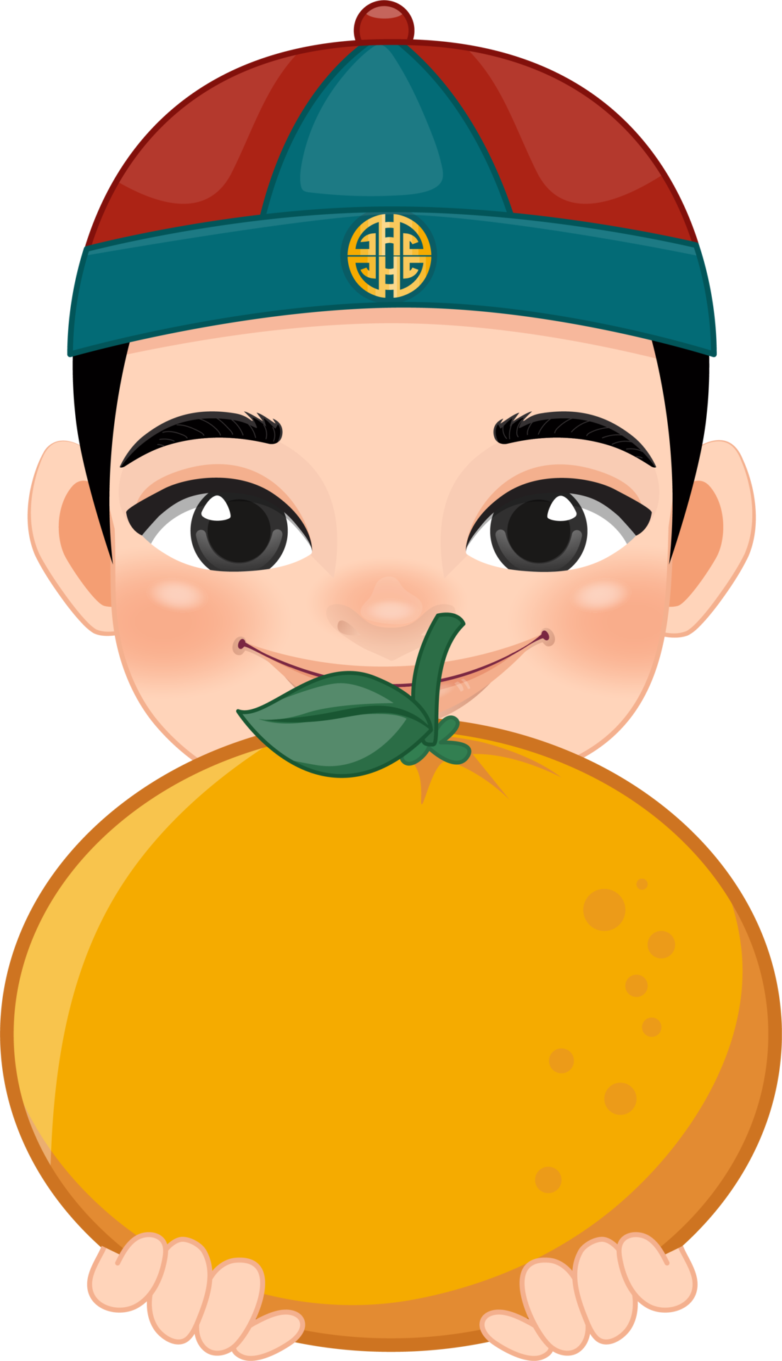 Free Chinese Boy Holding Orange In Chinese New Year Festival Cartoon free-chinese-boy-holding-orange-in-chinese-new-year-festival-cartoon