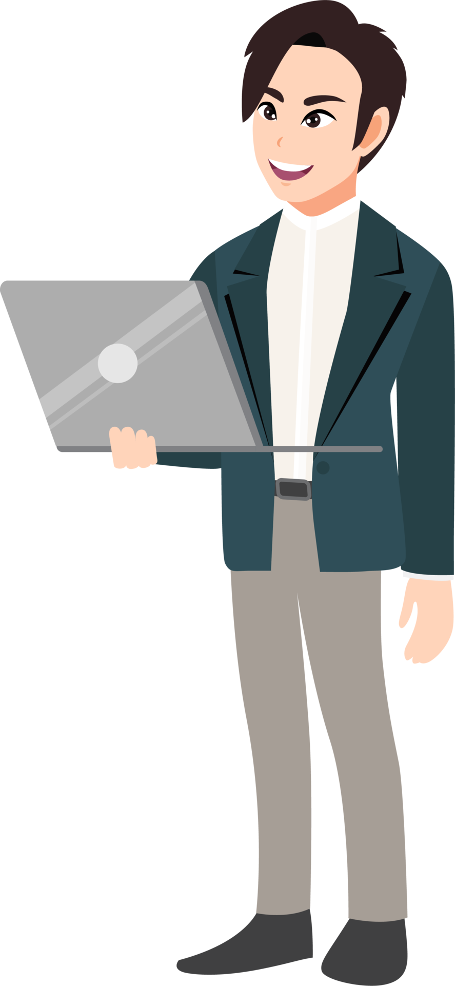 Businessman Cartoon Character Set Handsome Business Man In Office