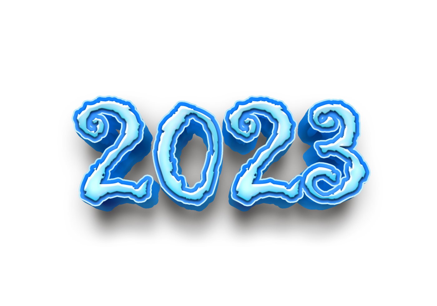 2023 Text Number Year 3d Mockup Ice Blue 19840108 Png