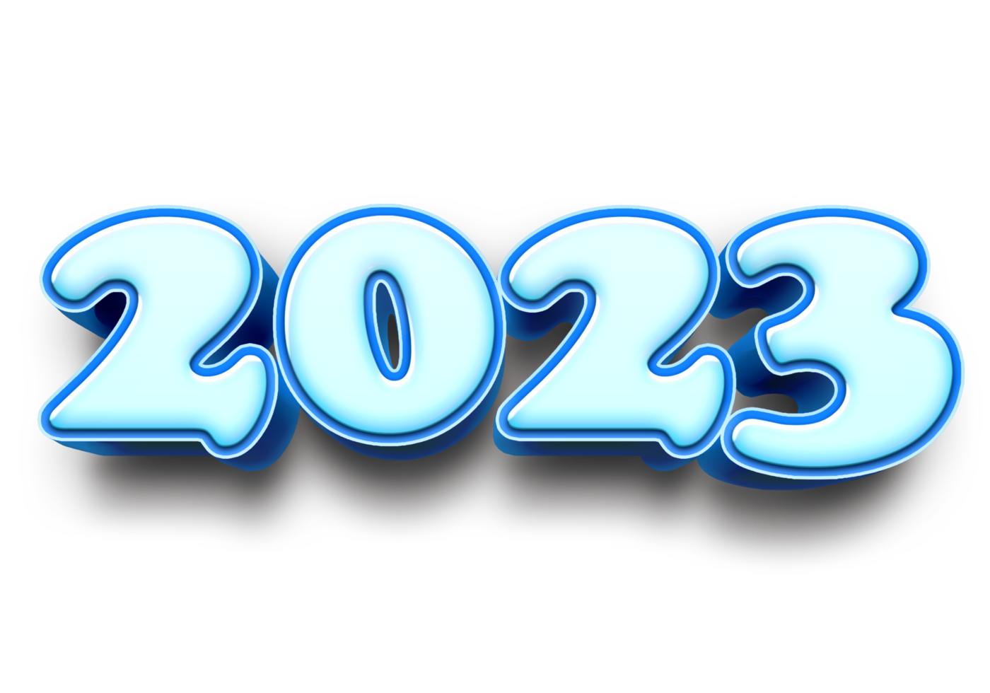 2023 Text Number Year 3d Mockup Ice Blue 19840251 Png