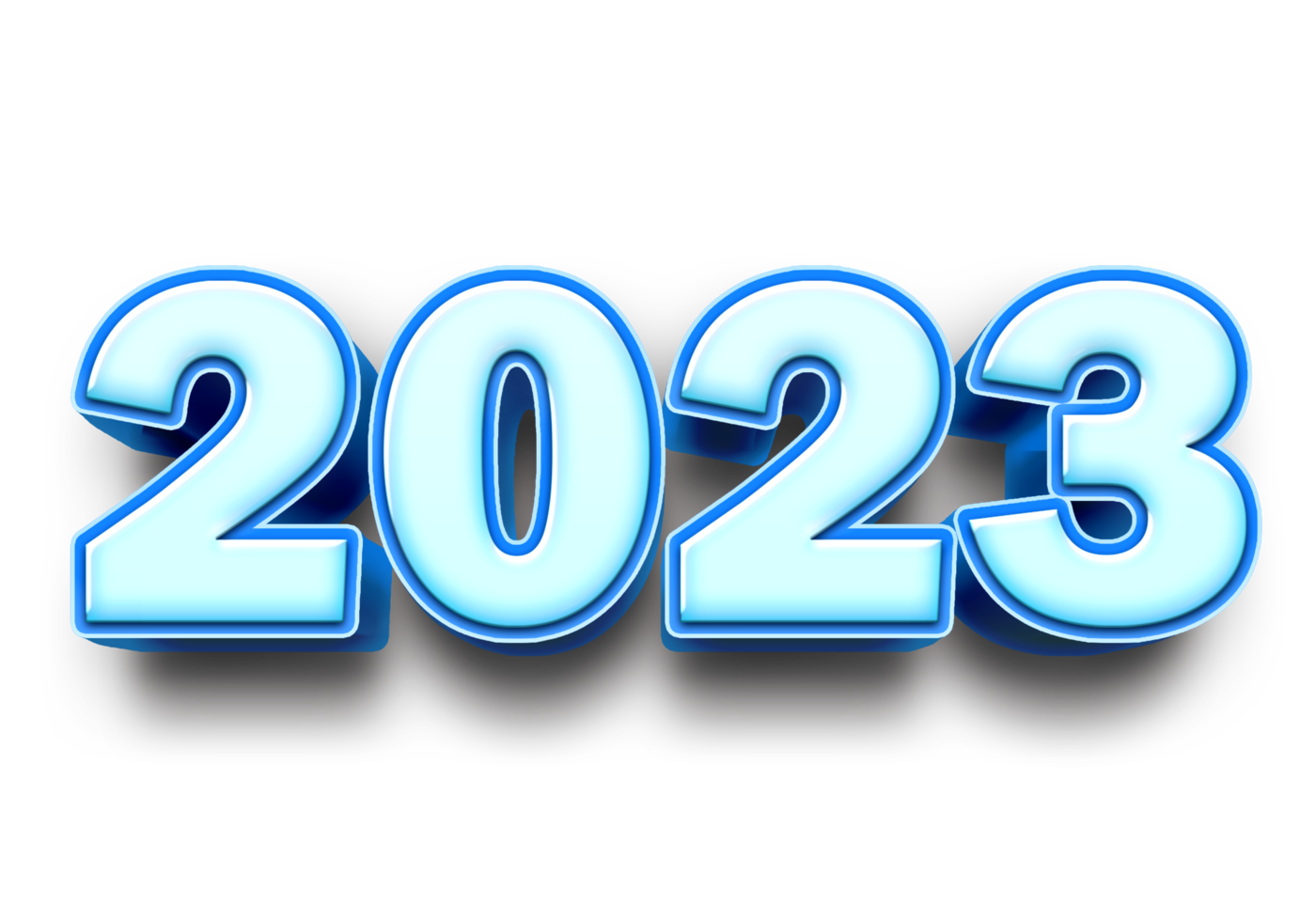 2023 Text Number Year 3d Mockup Ice Blue 19840260 Png