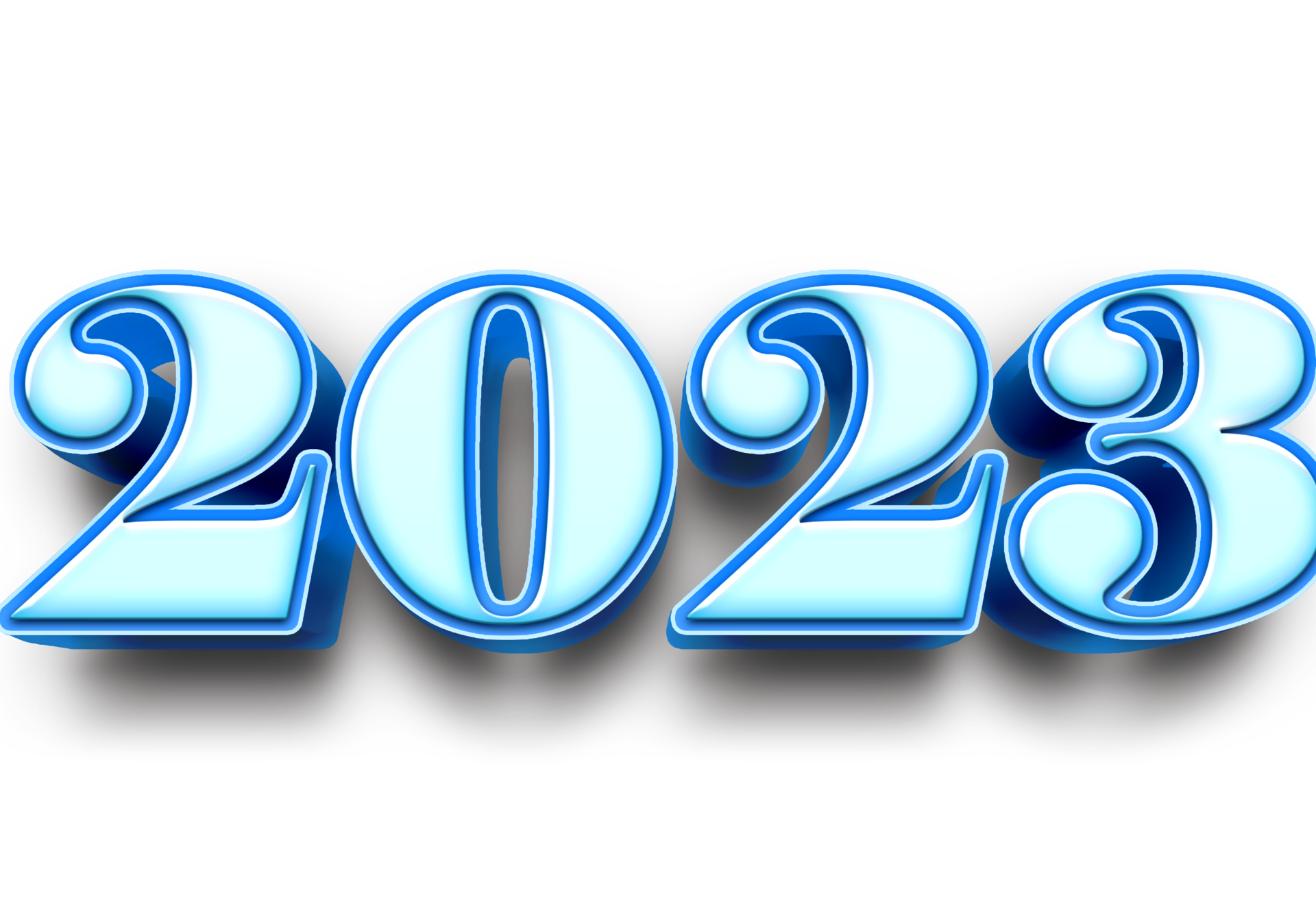 2023 Text Number Year 3d Mockup Ice Blue 19840262 Png