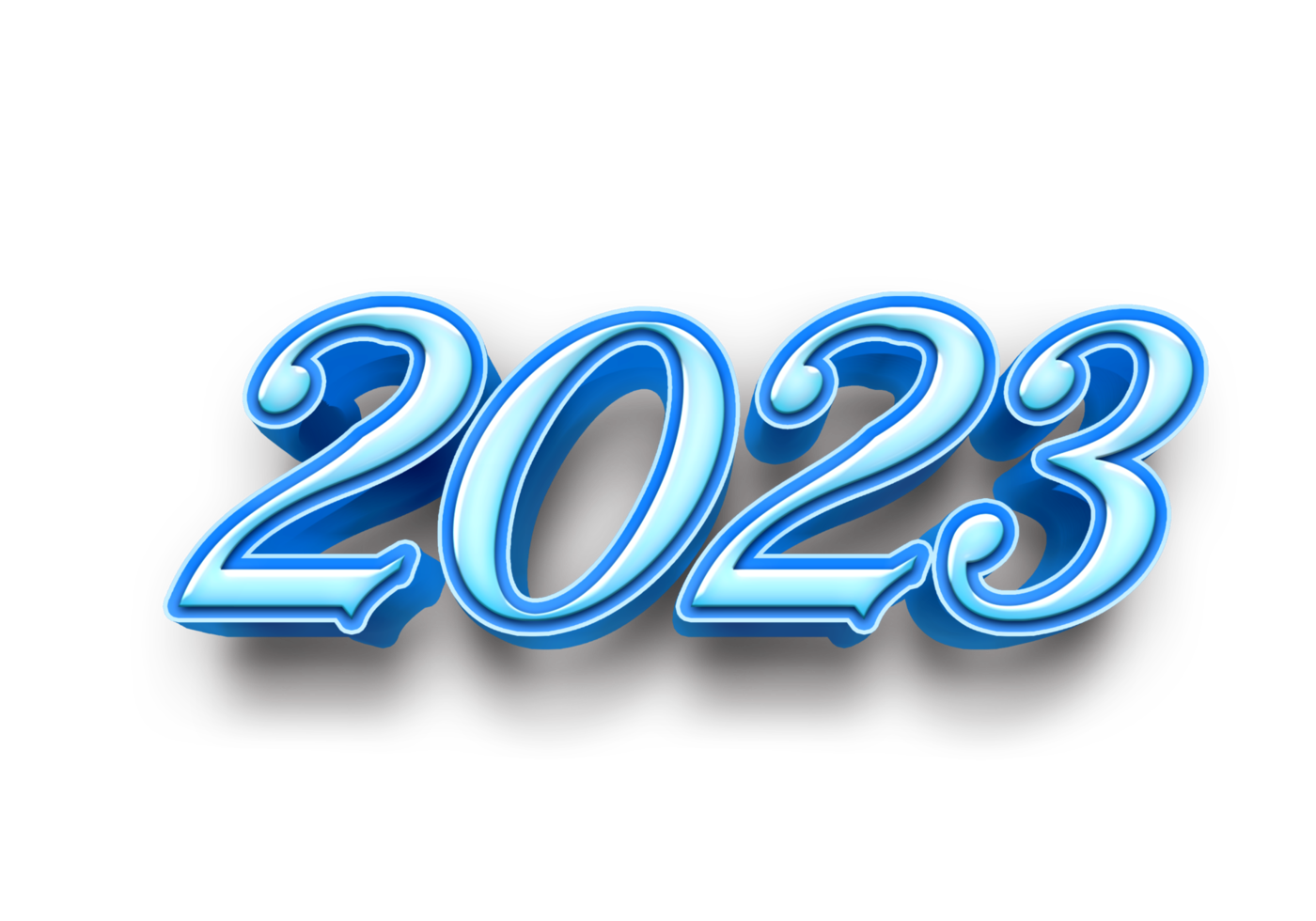 2023 Text Number Year 3d Mockup Ice Blue 19840339 Png