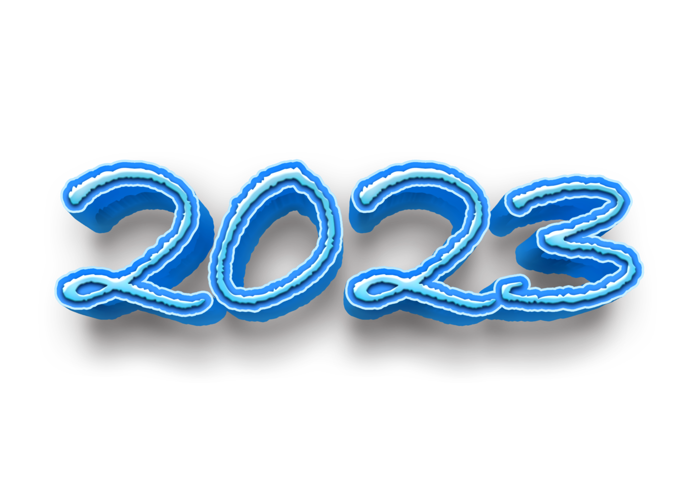 2023 Text Number Year 3d Mockup Ice Blue 19840351 Png
