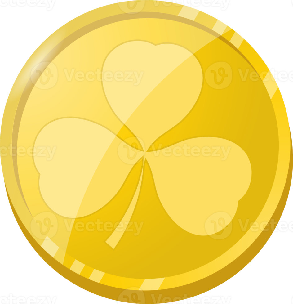 St Patrick Day with Gold Coin Element Flat icon design 19840880 PNG