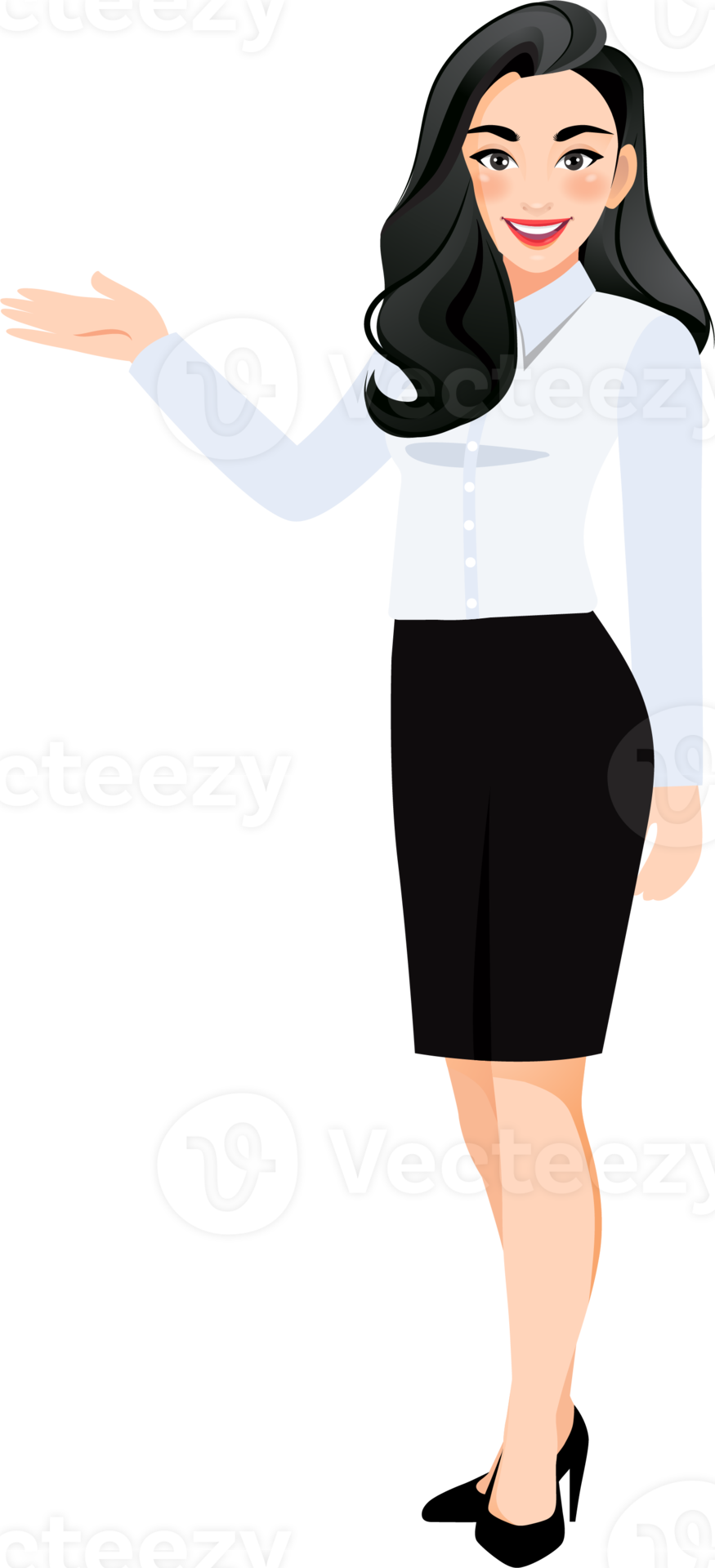 Businesswoman cartoon character with Beautiful business woman in office ...