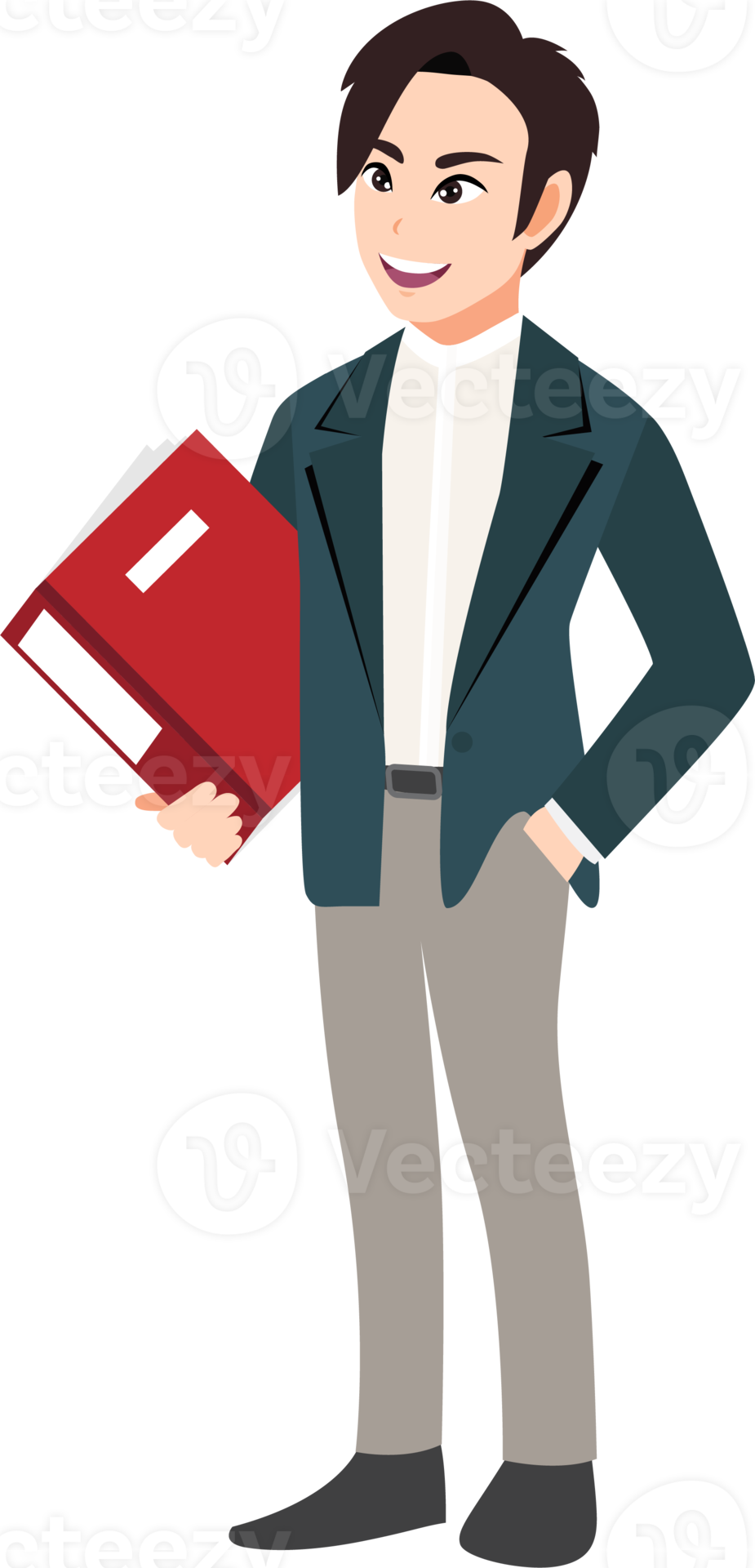 Businessman cartoon character set. Handsome business man in office ...