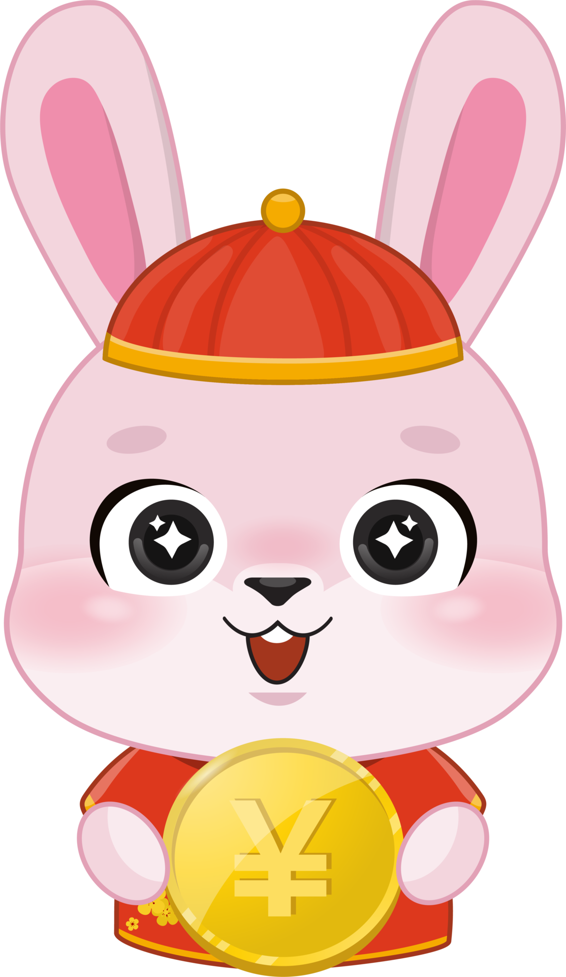 Free Pink Rabbit Boy Holding Gold Coin Money In Chinese New Year free-pink-rabbit-boy-holding-gold-coin-money-in-chinese-new-year