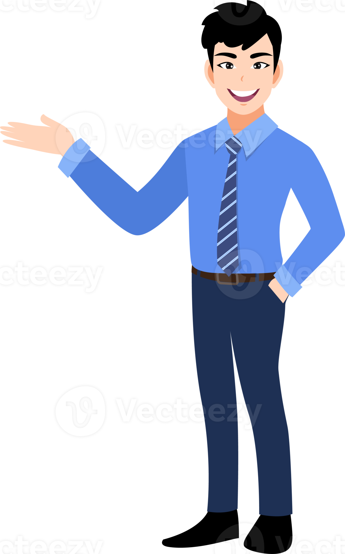 Asian businessman cartoon character set. Handsome business man in ...