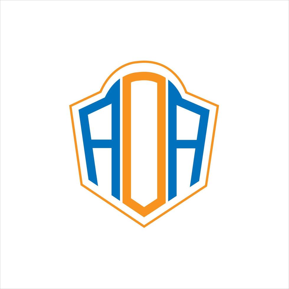 AOA abstract monogram shield logo design on white background. AOA creative initials letter logo ...