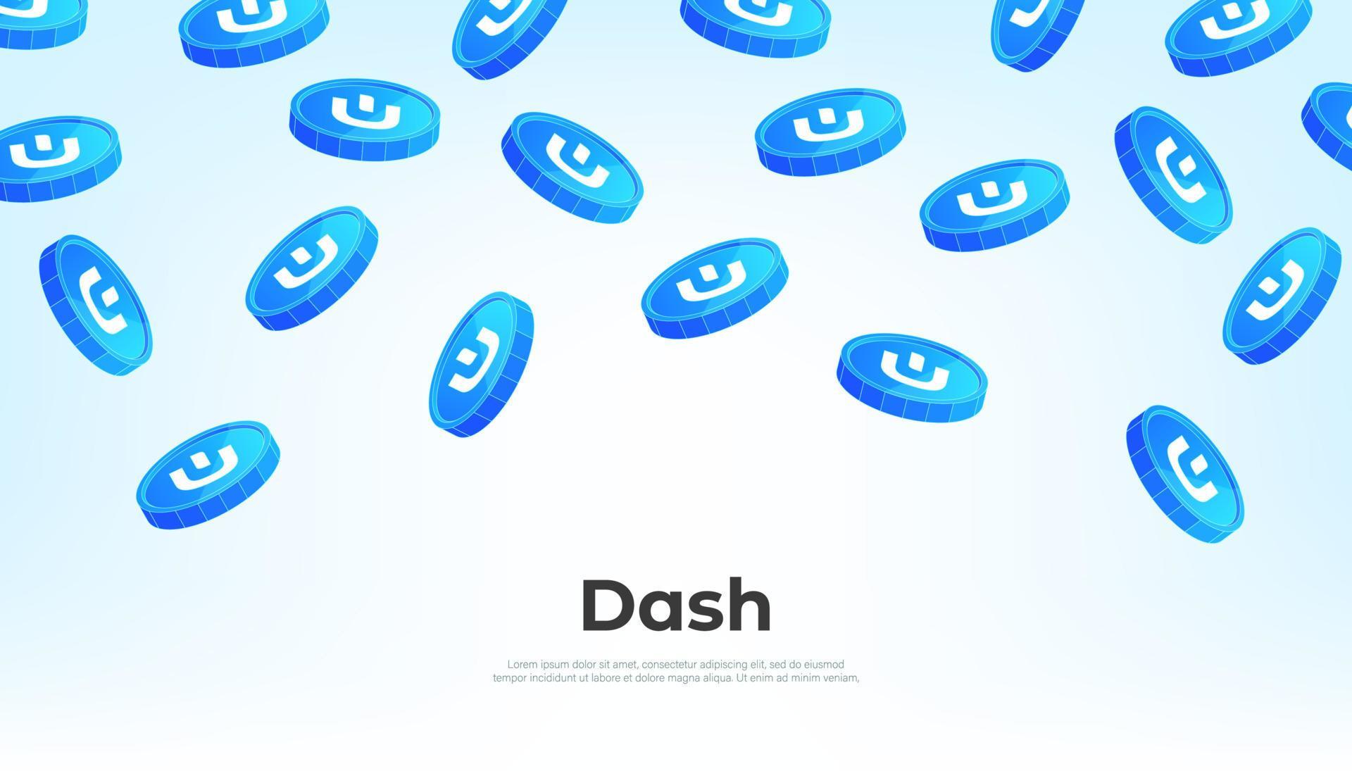 DASH coin falling from the sky. DASH cryptocurrency concept banner background. 19843114 Vector ...