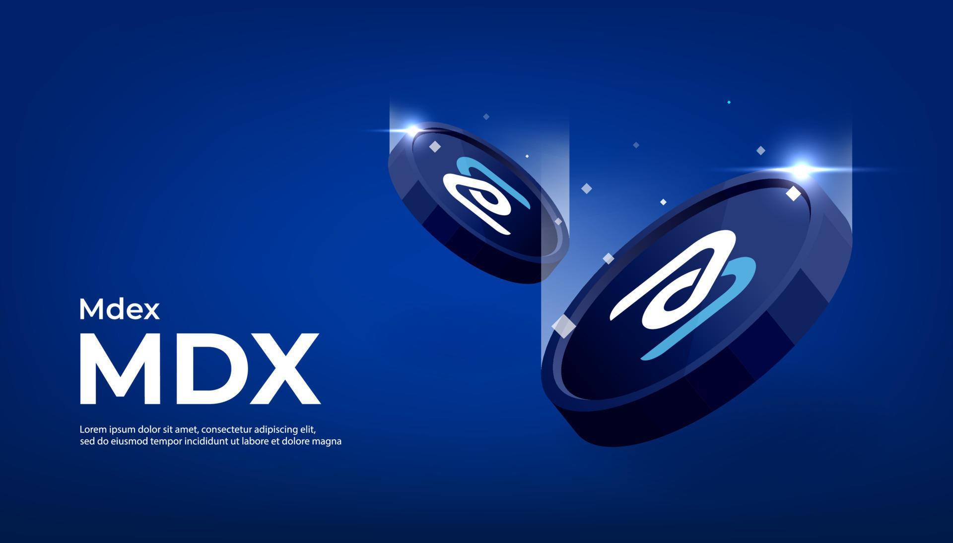 Mdex MDX coin cryptocurrency concept banner. 19843190 Vector Art at Vecteezy