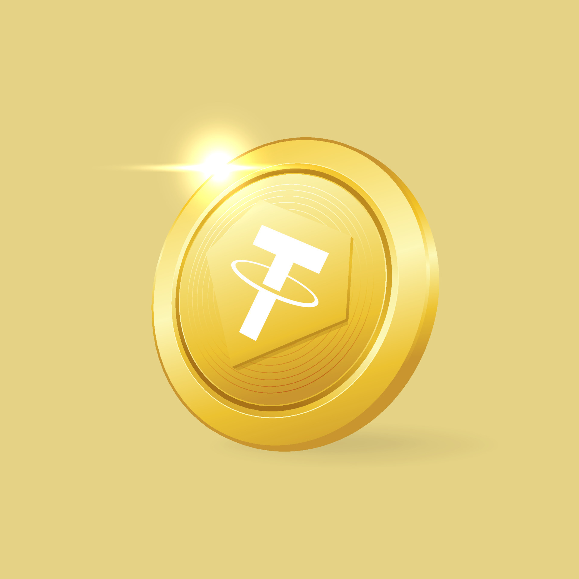 Tether Gold XAUT coin. Tether Gold is a stablecoin under the ticker XAUT. 19843373 Vector Art at ...