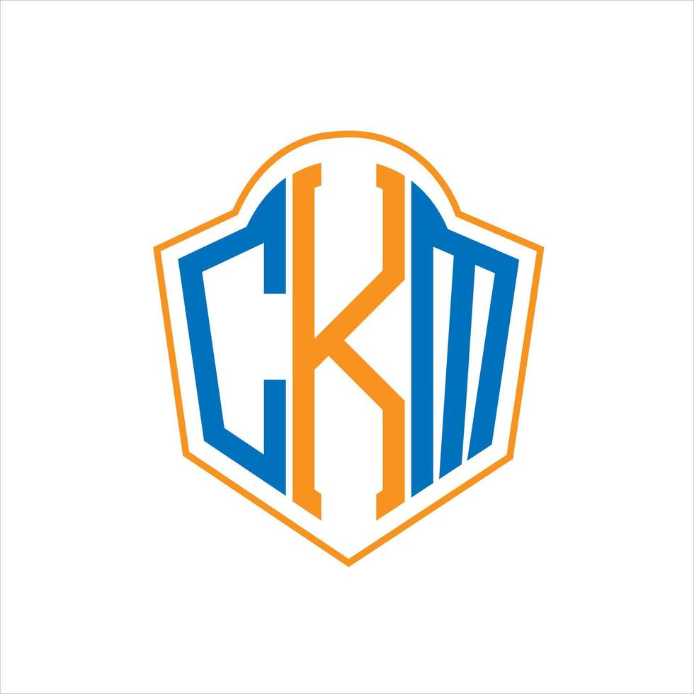 Ckm Abstract Monogram Shield Logo Design On White Background Ckm Creative Initials Letter Logo