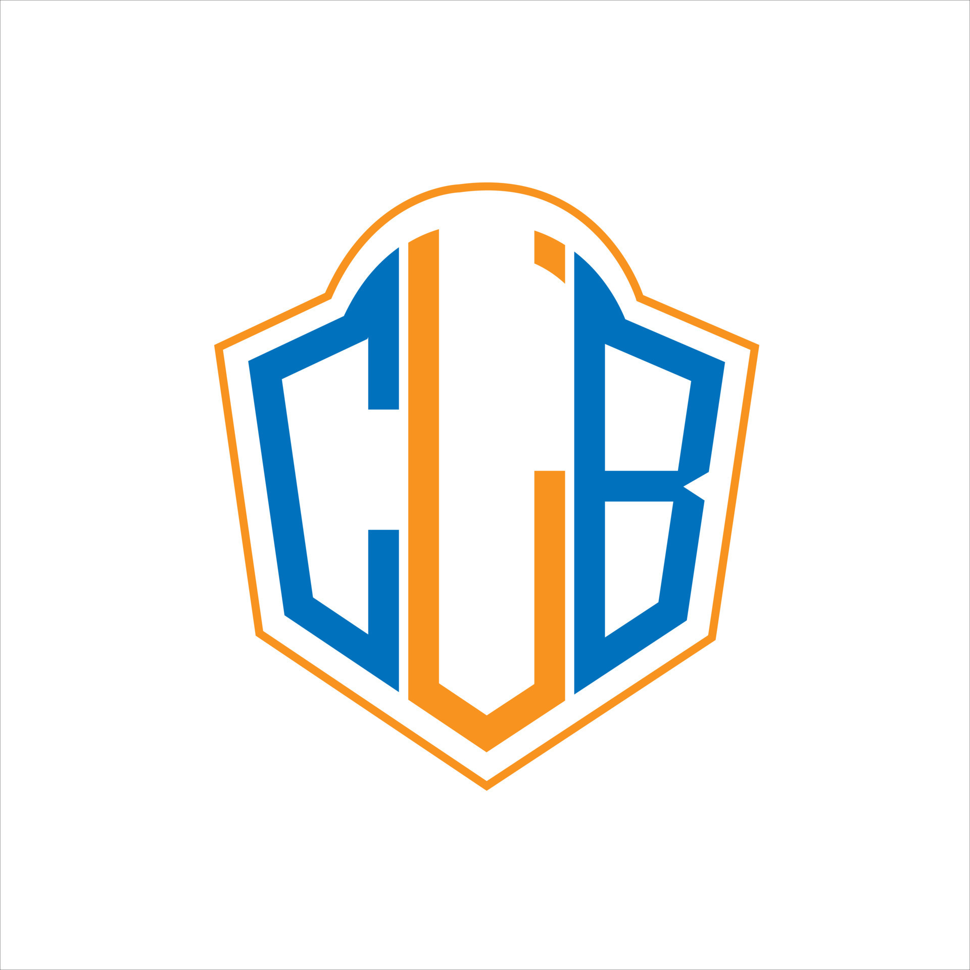 CLB abstract monogram shield logo design on white background. CLB creative initials letter logo ...
