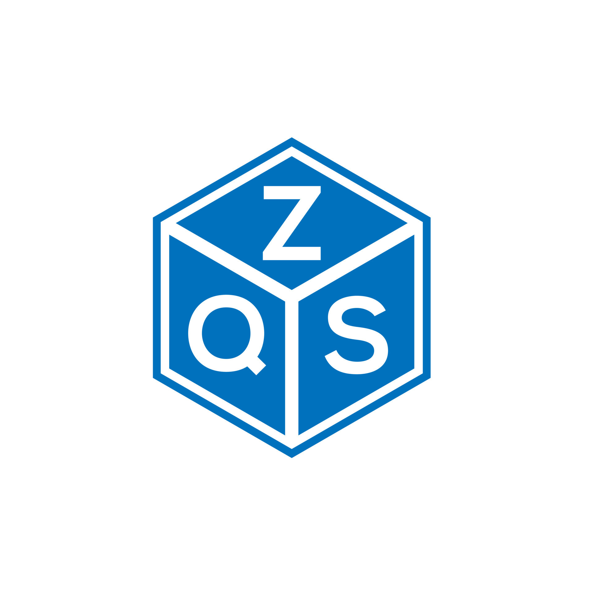 ZQS letter logo design on white background. ZQS creative initials letter logo concept. ZQS ...