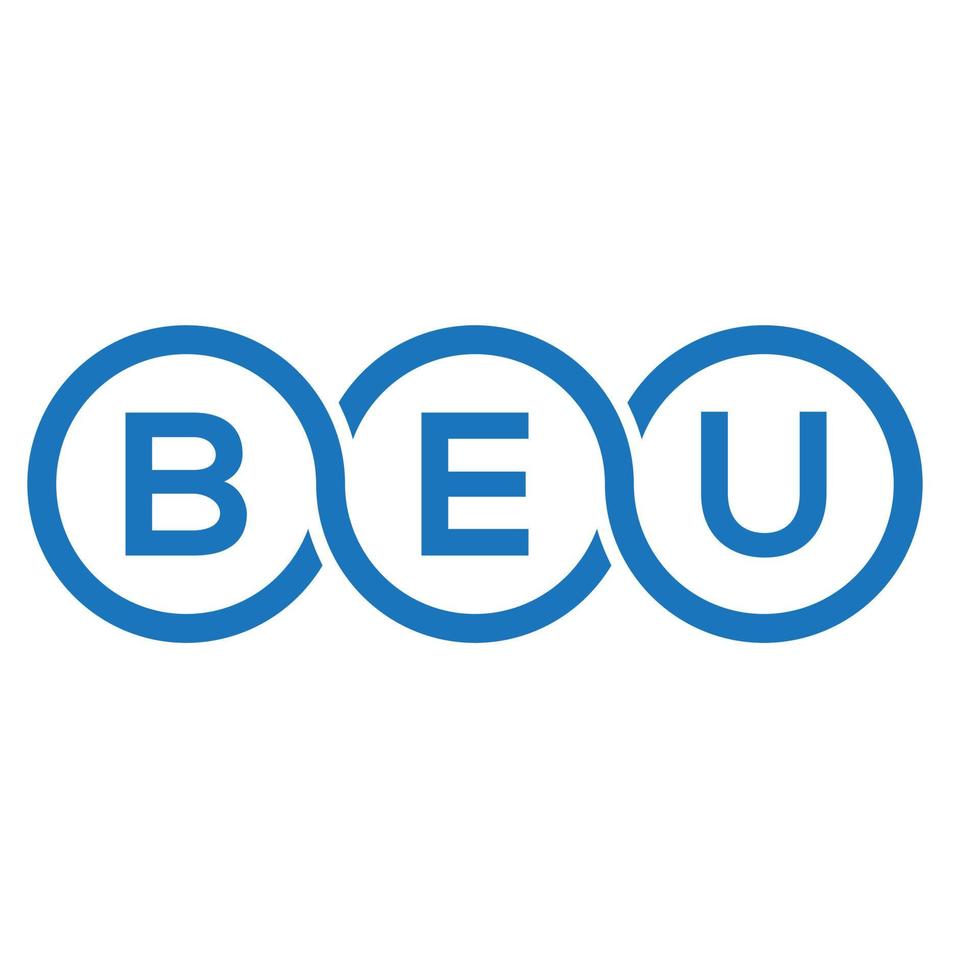 diseño de logotipo de letra beu sobre fondo blanco. concepto de logotipo de letra de iniciales ...