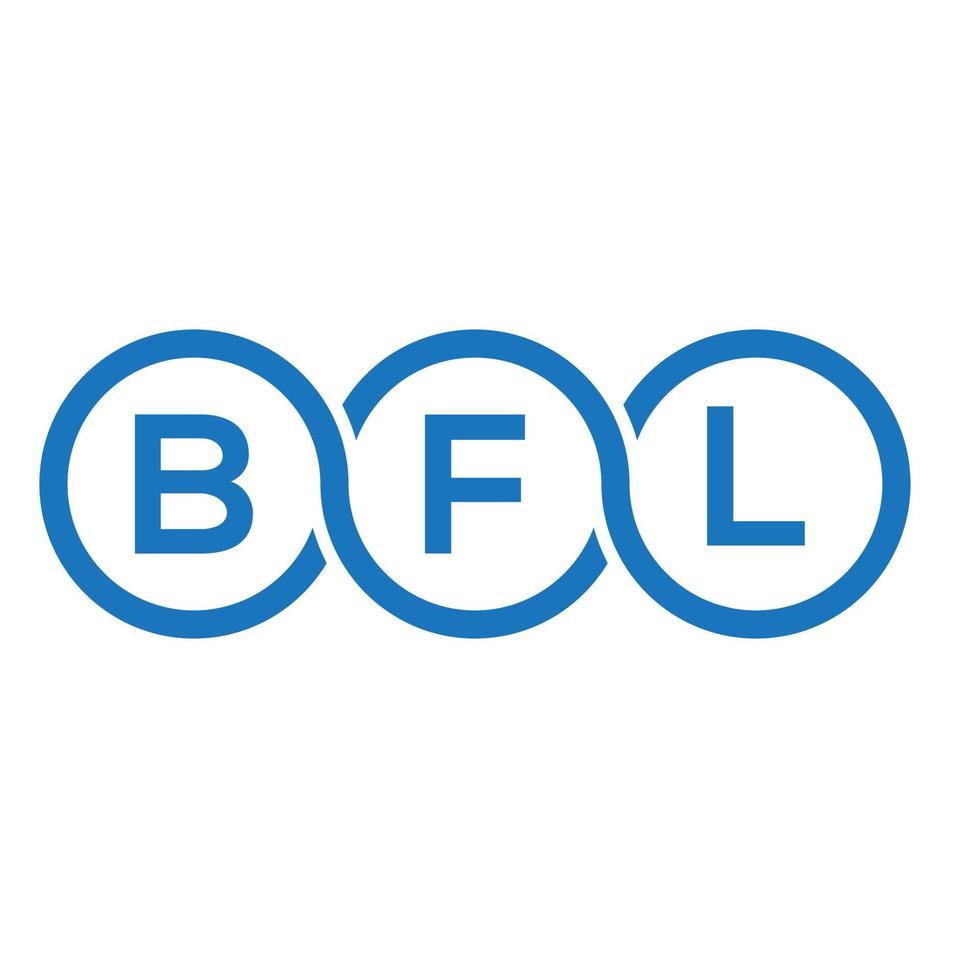 diseño de logotipo de letra bfl sobre fondo blanco. concepto de logotipo de letra de iniciales ...