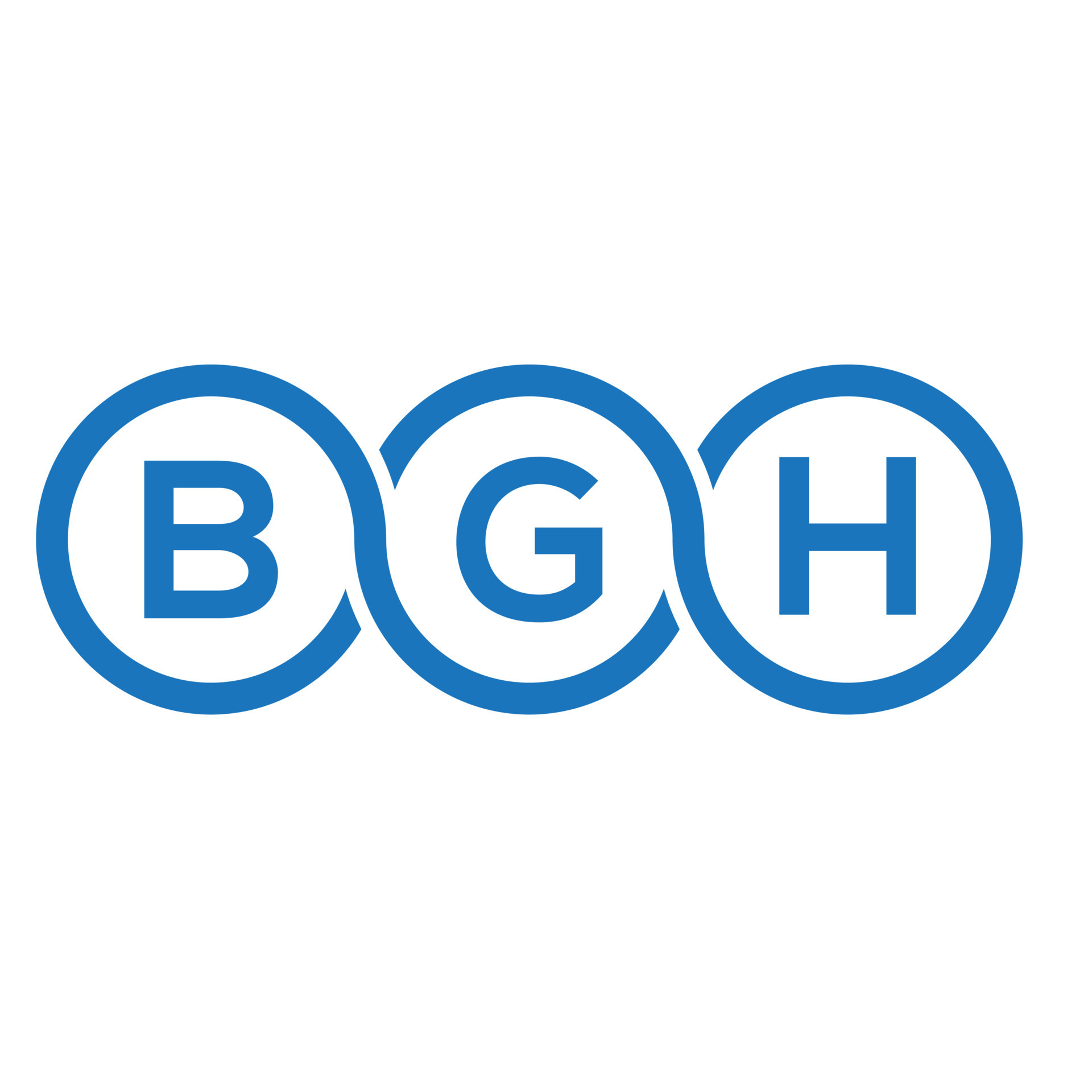 diseño de logotipo de letra bgh sobre fondo blanco. concepto de logotipo de letra de iniciales ...