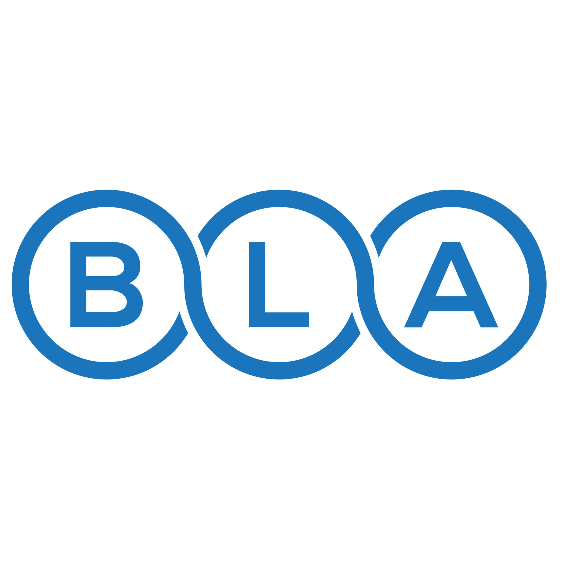 diseño del logotipo de la letra bla sobre fondo blanco. concepto de logotipo de letra inicial ...