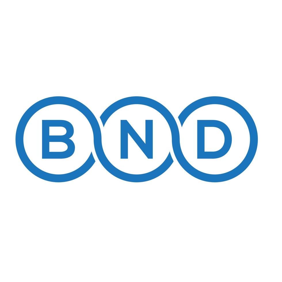 diseño de logotipo de letra bnd sobre fondo blanco. concepto de logotipo de letra de iniciales ...