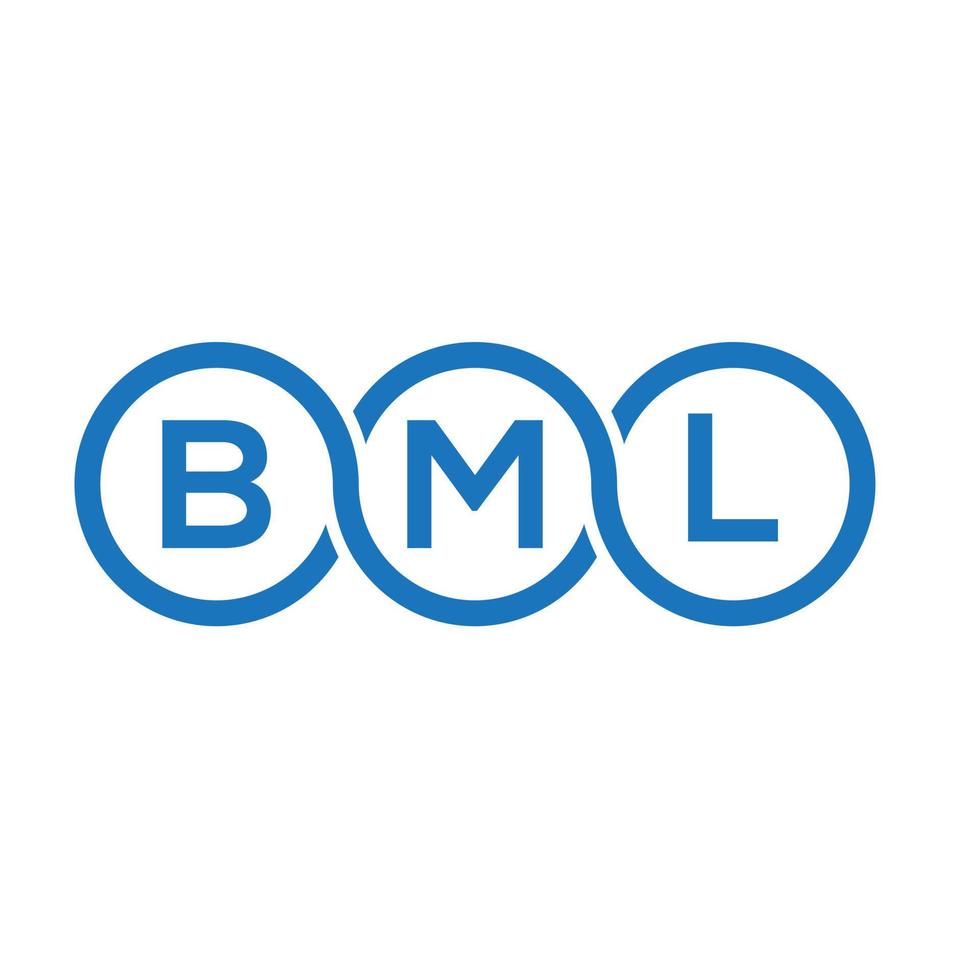 diseño de logotipo de letra bml sobre fondo blanco. concepto de logotipo de letra de iniciales ...