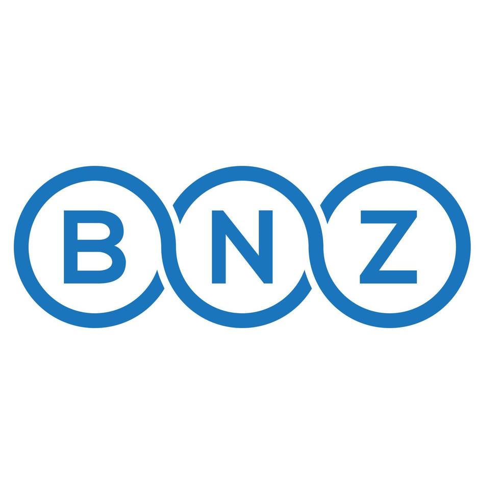 diseño de logotipo de letra bnz sobre fondo blanco. concepto de logotipo de letra de iniciales ...