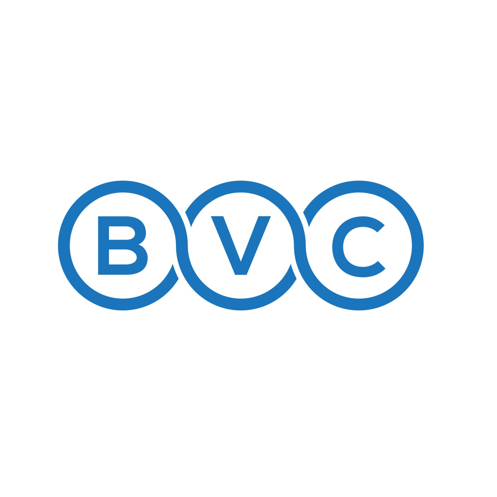 diseño de logotipo de letra bvc sobre fondo blanco. concepto de logotipo de letra de iniciales ...